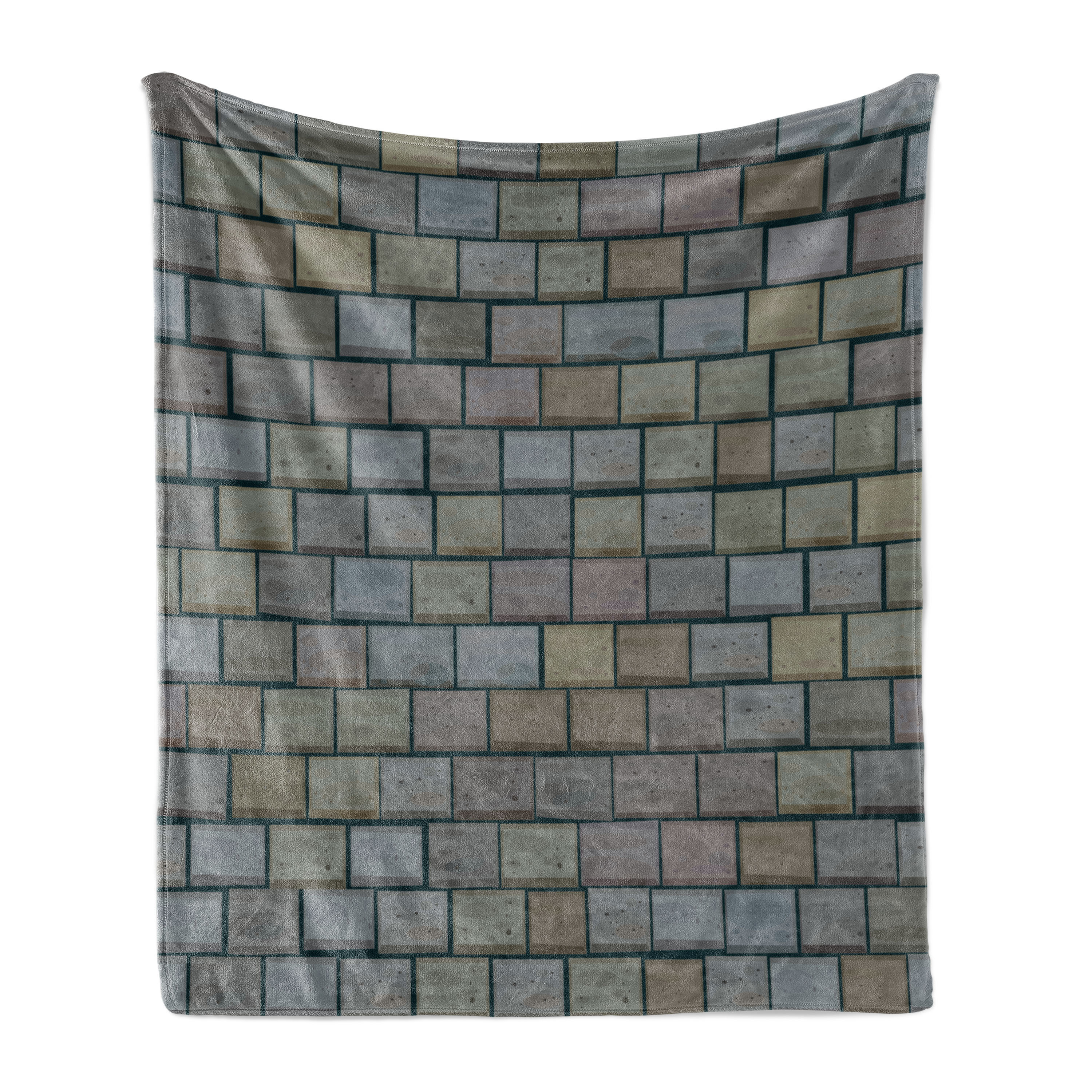 Ambesonne Cobblestone Fleece Throw Blanket Stained Stone Brick ...