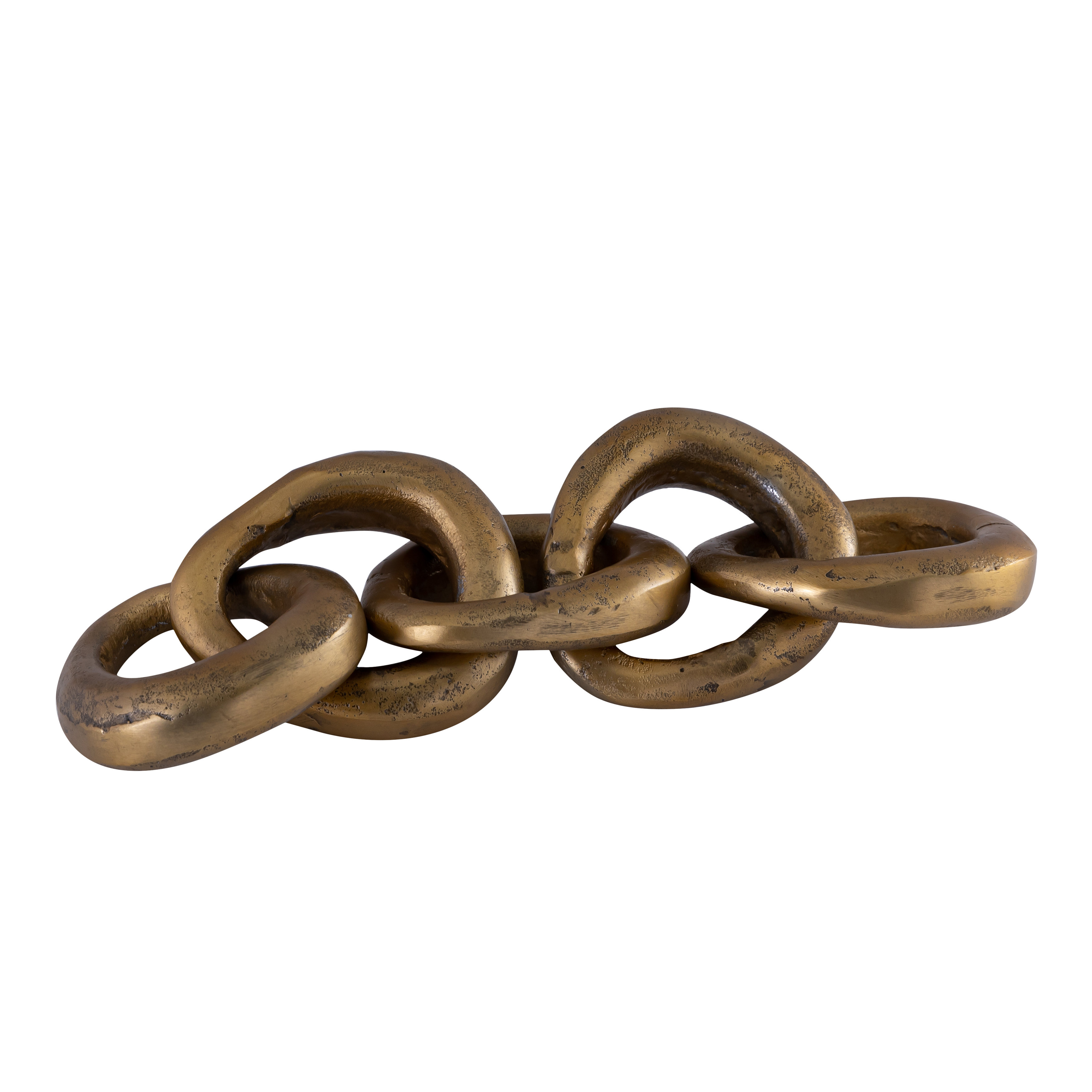 Latitude Run® Carillo 16" Wide Aluminum Chain Link Décor, Antique Brass ...