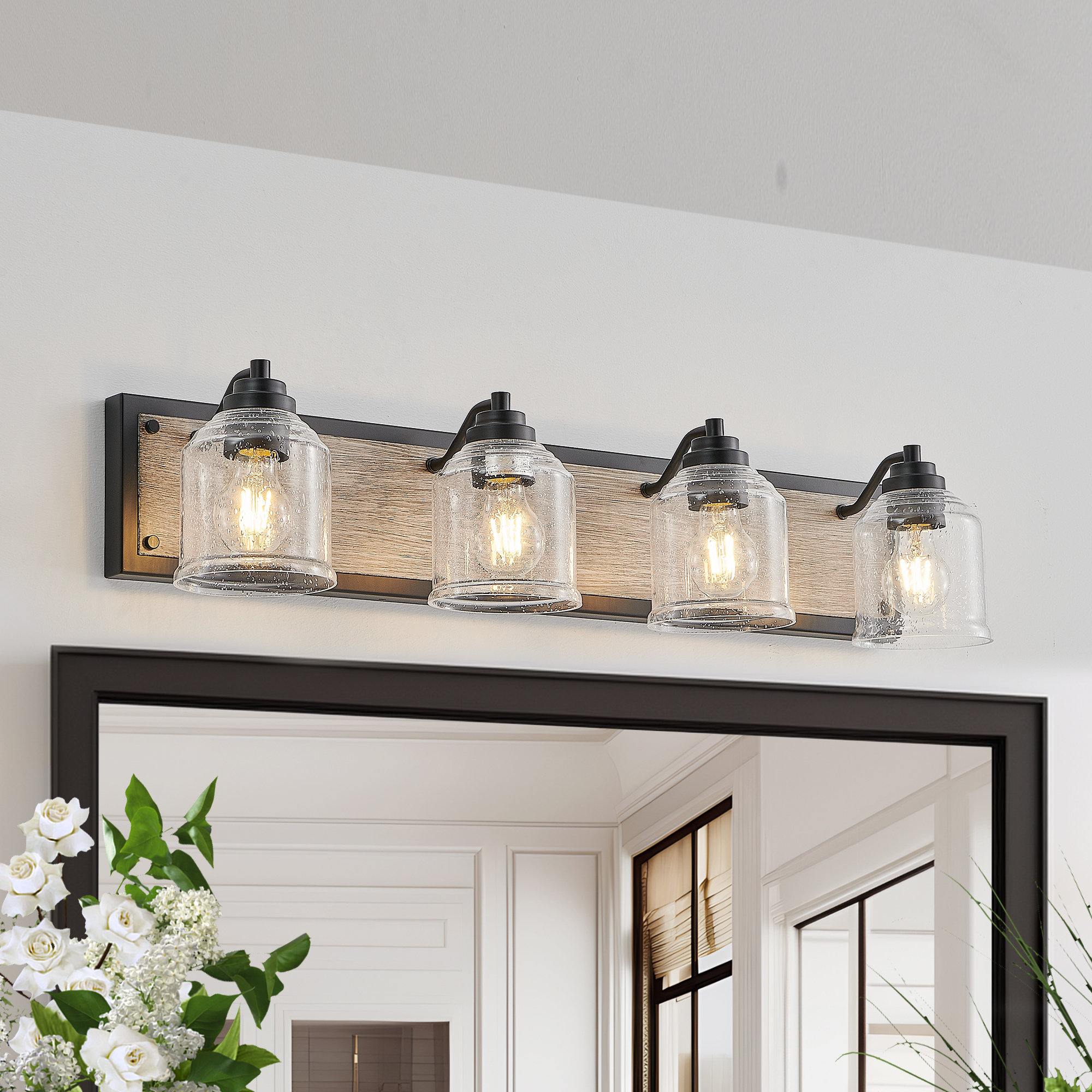 Latitude Run® Bright Multi-head Iron Glass Vanity Light Modern ...