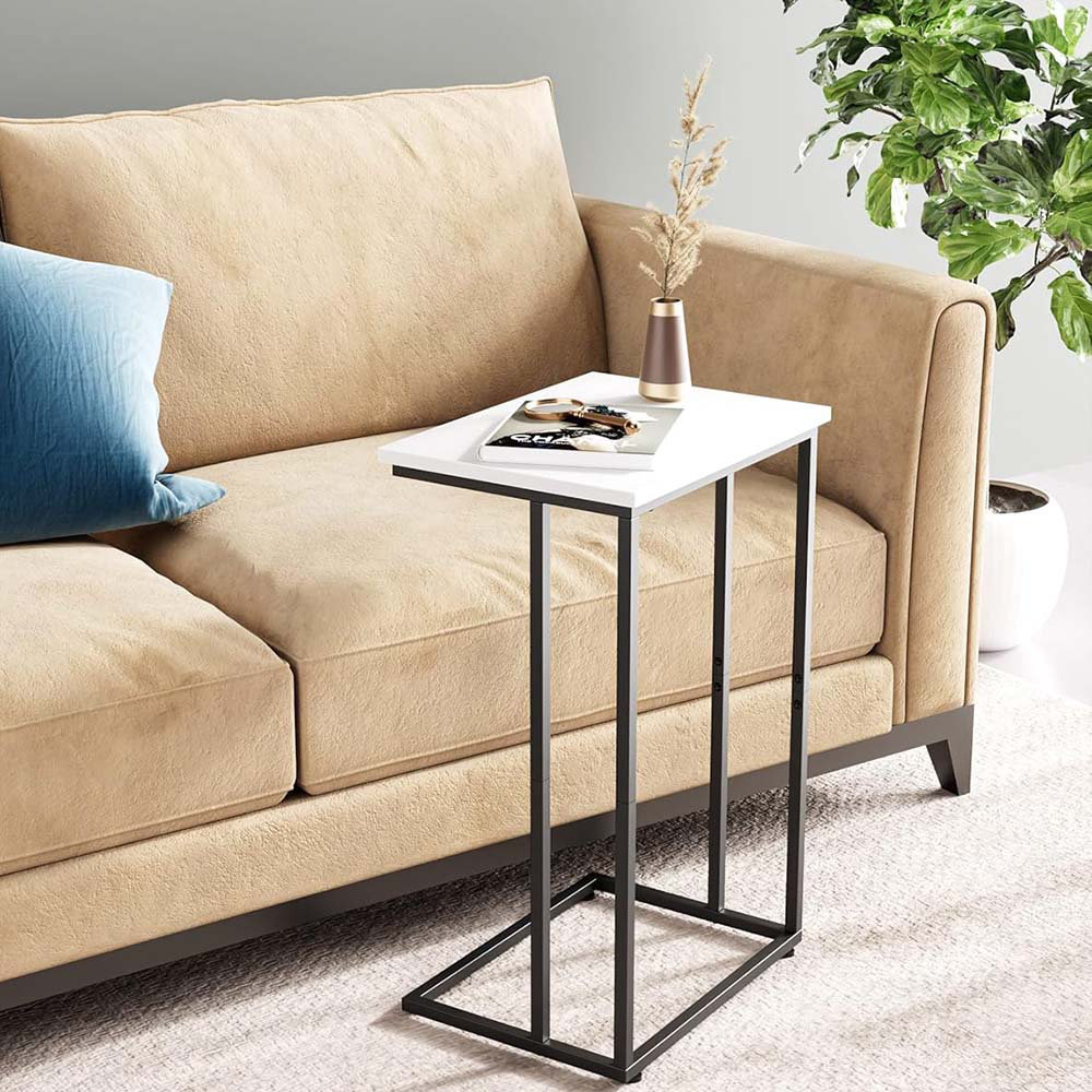 Ivy Bronx C Side Table,C Couch Laptop Table With Metal Frames, Small ...