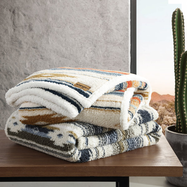 Wrangler Printed Plush Sherpa Throw Blankets & Reviews | Wayfair