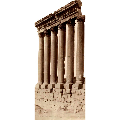 Wet Paint Printing H13646 Temple of Jupiter Columns Roman Ruins Baalbek ...