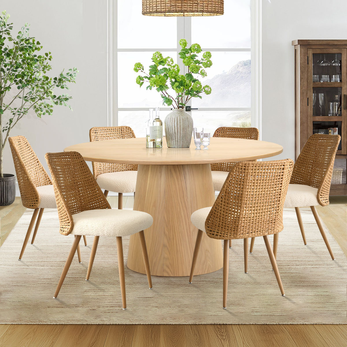 Wade Logan® Brookelyne 6 - Person Dining Table Sets With 52'' Round ...