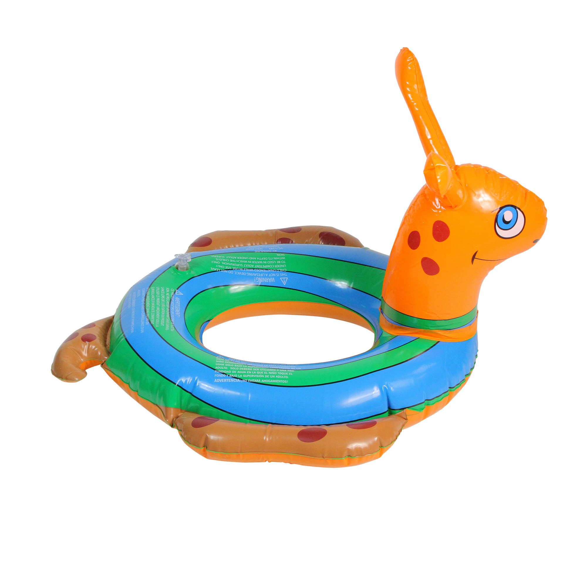 Pool Central Inflatable Orange And Blue Snail Swimming Pool Tube Ring ...