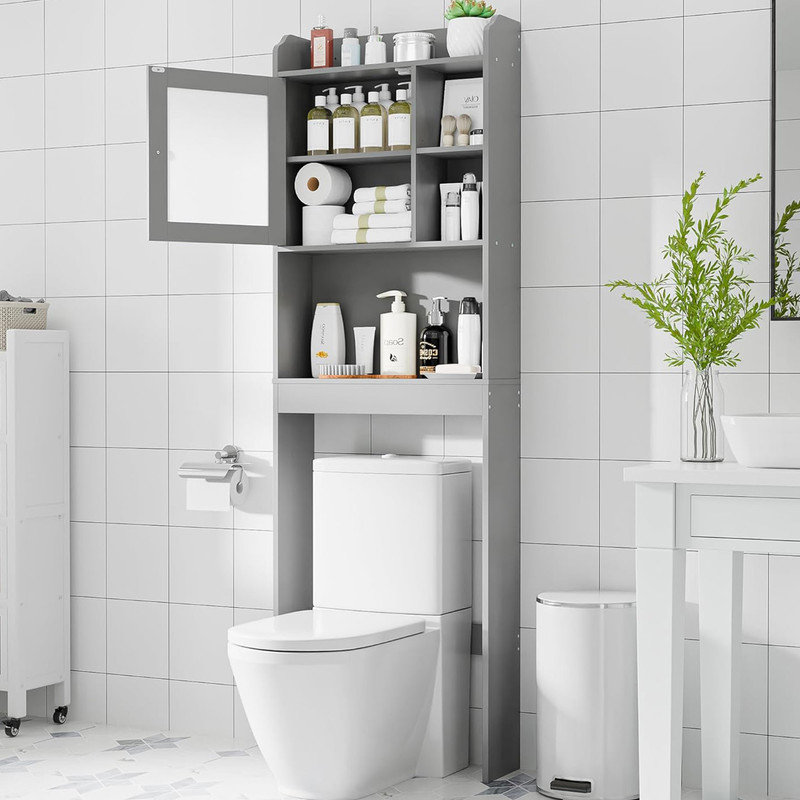 Brayden Studio® Over The Toilet Bathroom Storage Cabinet Freestanding ...