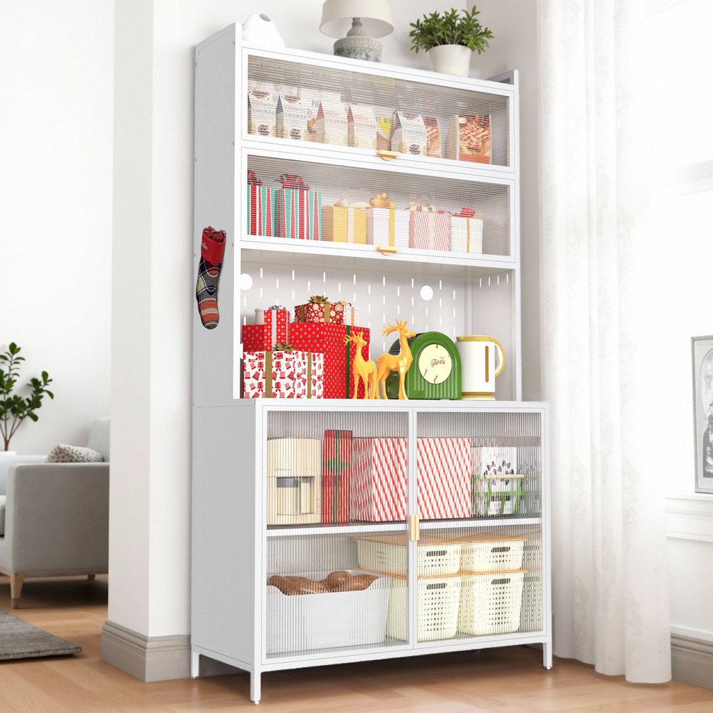 Ebern Designs 73" Steel Pantry Cabinet – Industrial-Grade Storage with ...