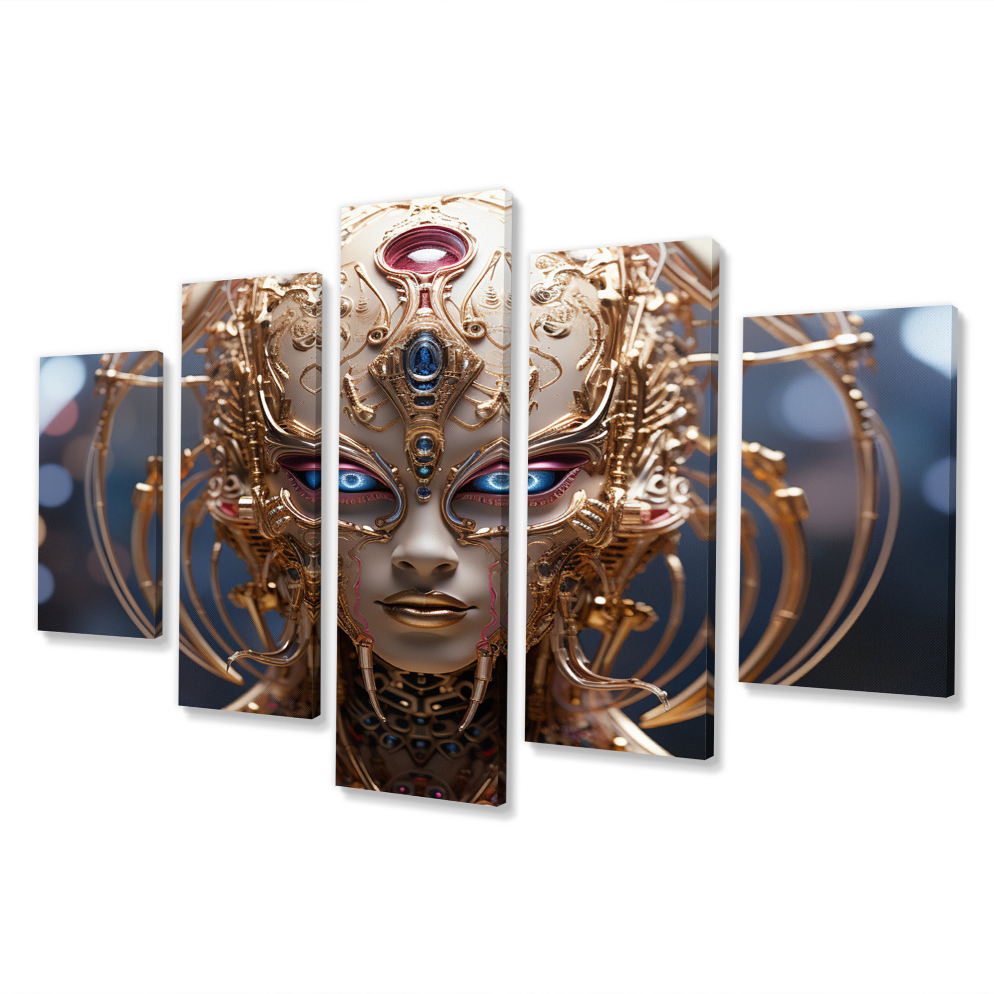Trinx Sci-Fi Portrait Of Golden Futuristic Goddess - Abstract Portraits ...