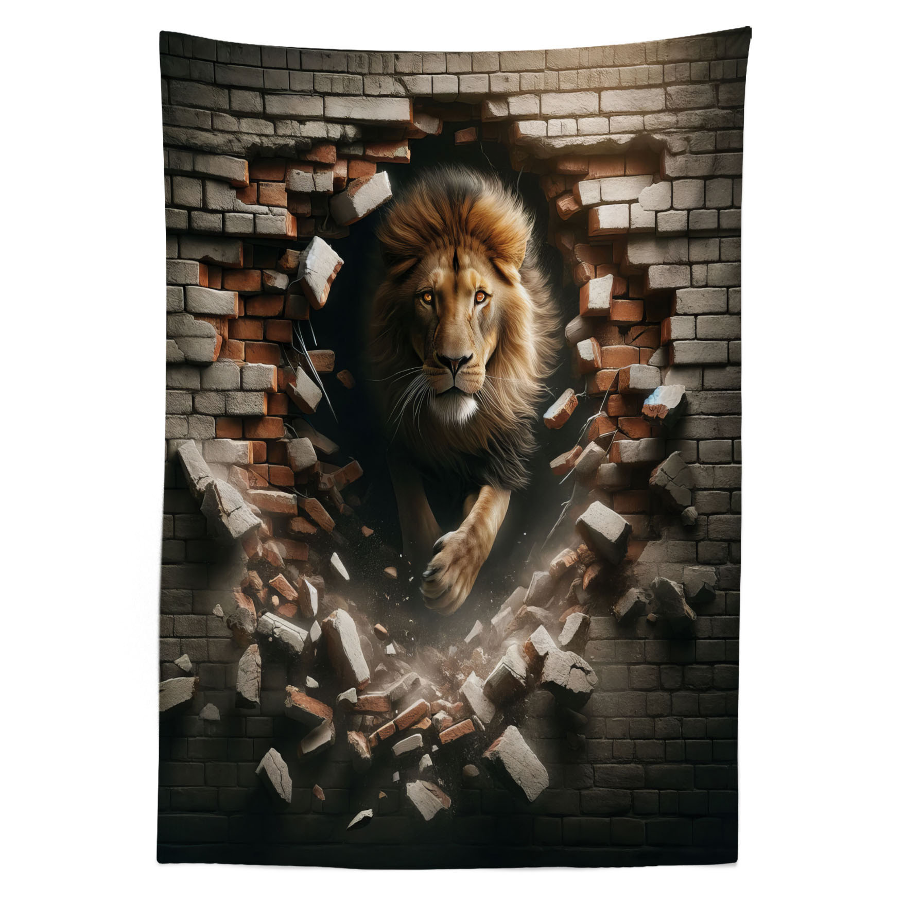 Millwood Pines Lion Outdoor King Emerging from Brick Wall 430022 ...