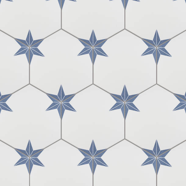 Merola Tile Stella Hex 9" x 10" Porcelain Pattern Wall & Floor Tile ...