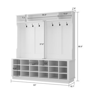 Lark Manor™ Tangela Hall Tree with Bench and Shoe Storage & Reviews ...