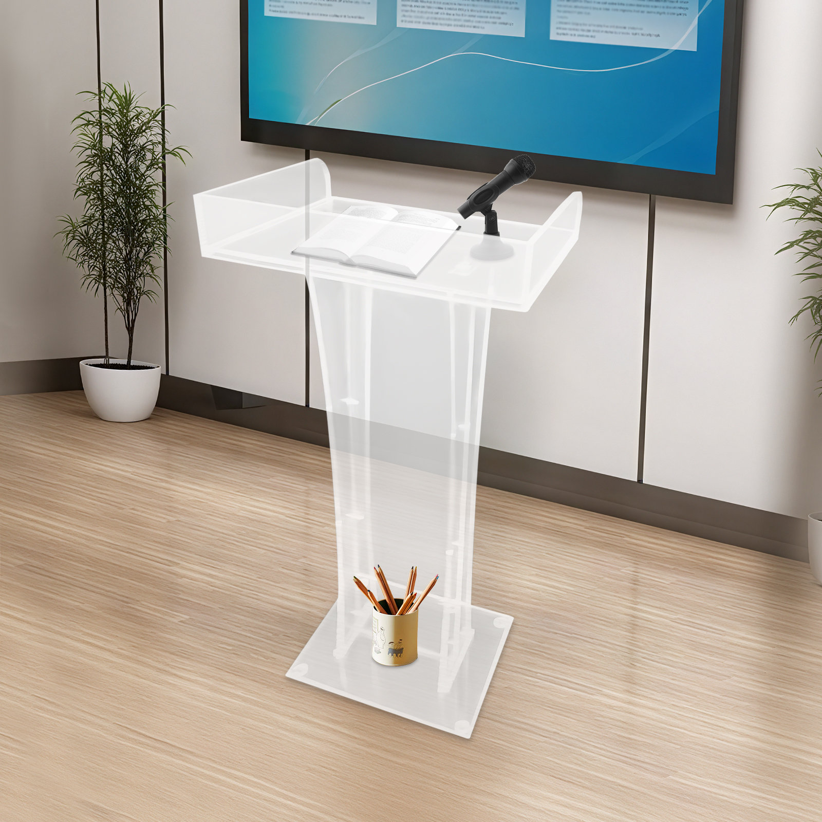 YINXIER 45.28in Acrylic Clear Podium Stand - Wayfair Canada