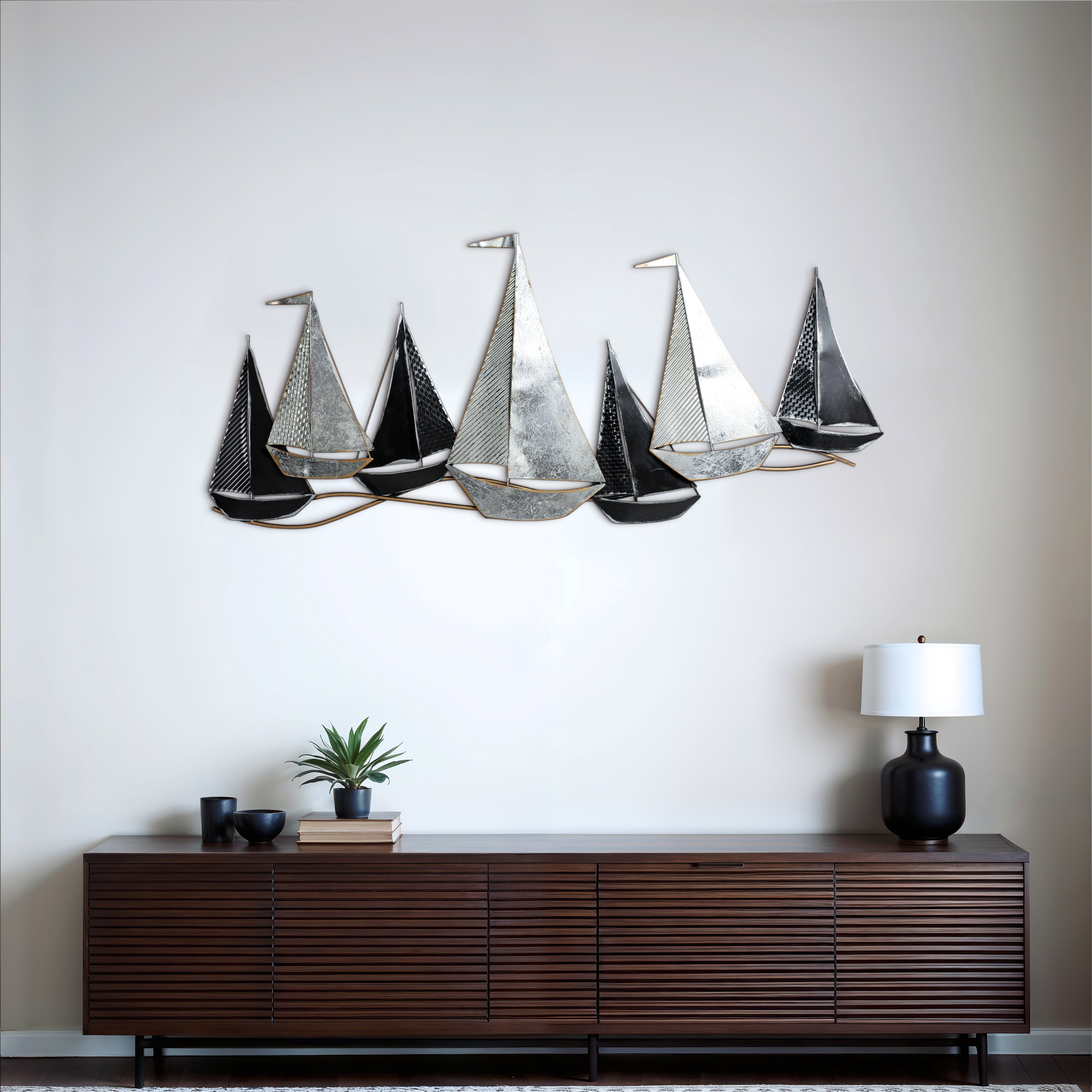 Longshore Tides Koziol Metal Wall Decor Sailboat Design Metal Layered ...