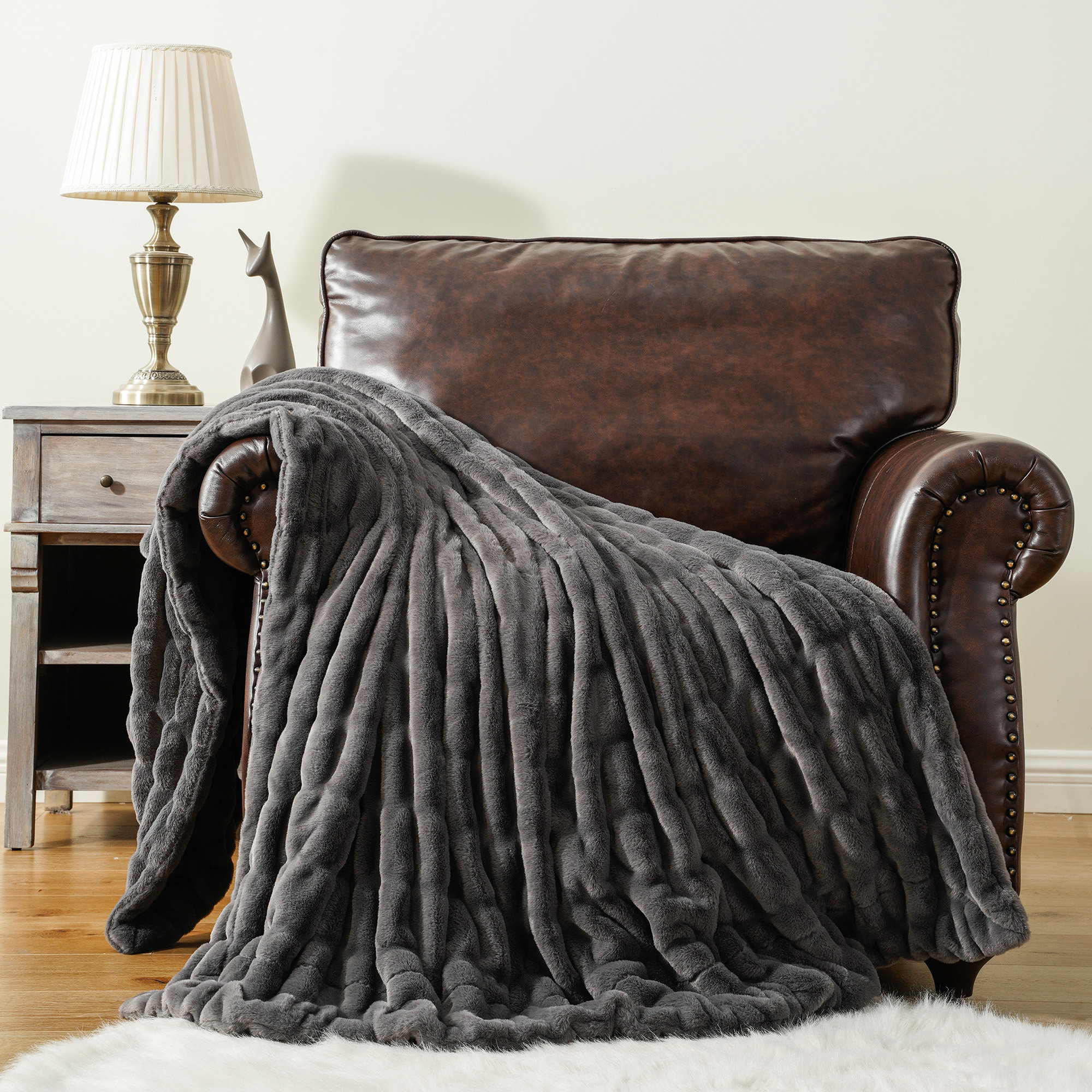 Battilo Home Reversible Rabbit Faux Fur Throw - Wayfair Canada