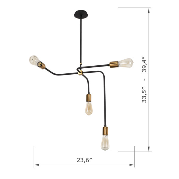 Latitude Run® Metal Body 4 Lights Chandelier | Wayfair