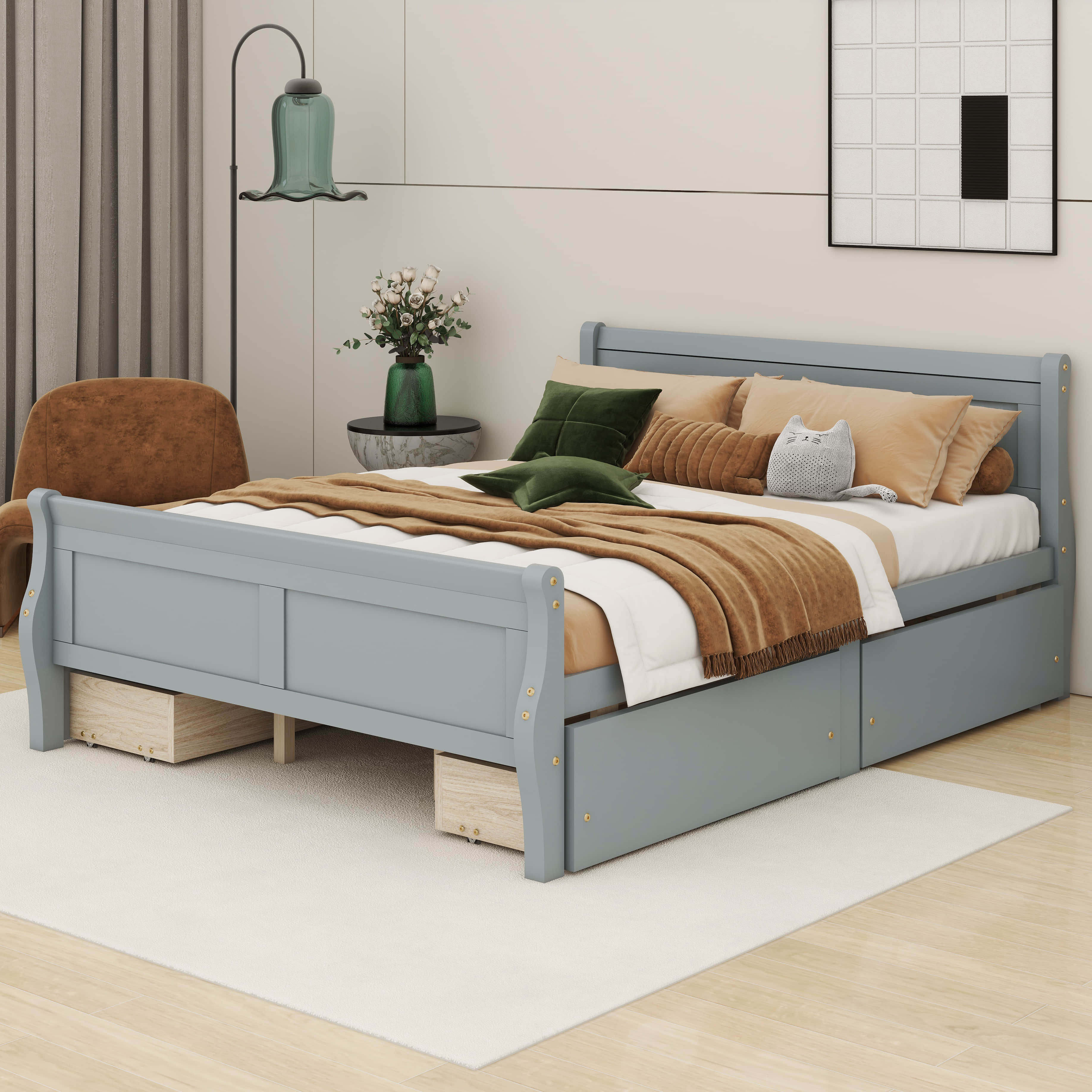 Alcott Hill Lit plateforme avec rangement Cherena - Wayfair Canada