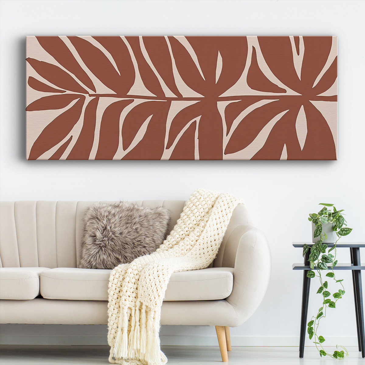 Red Barrel Studio «Terra Cotta Block Palms II», reproduction sur toile ...