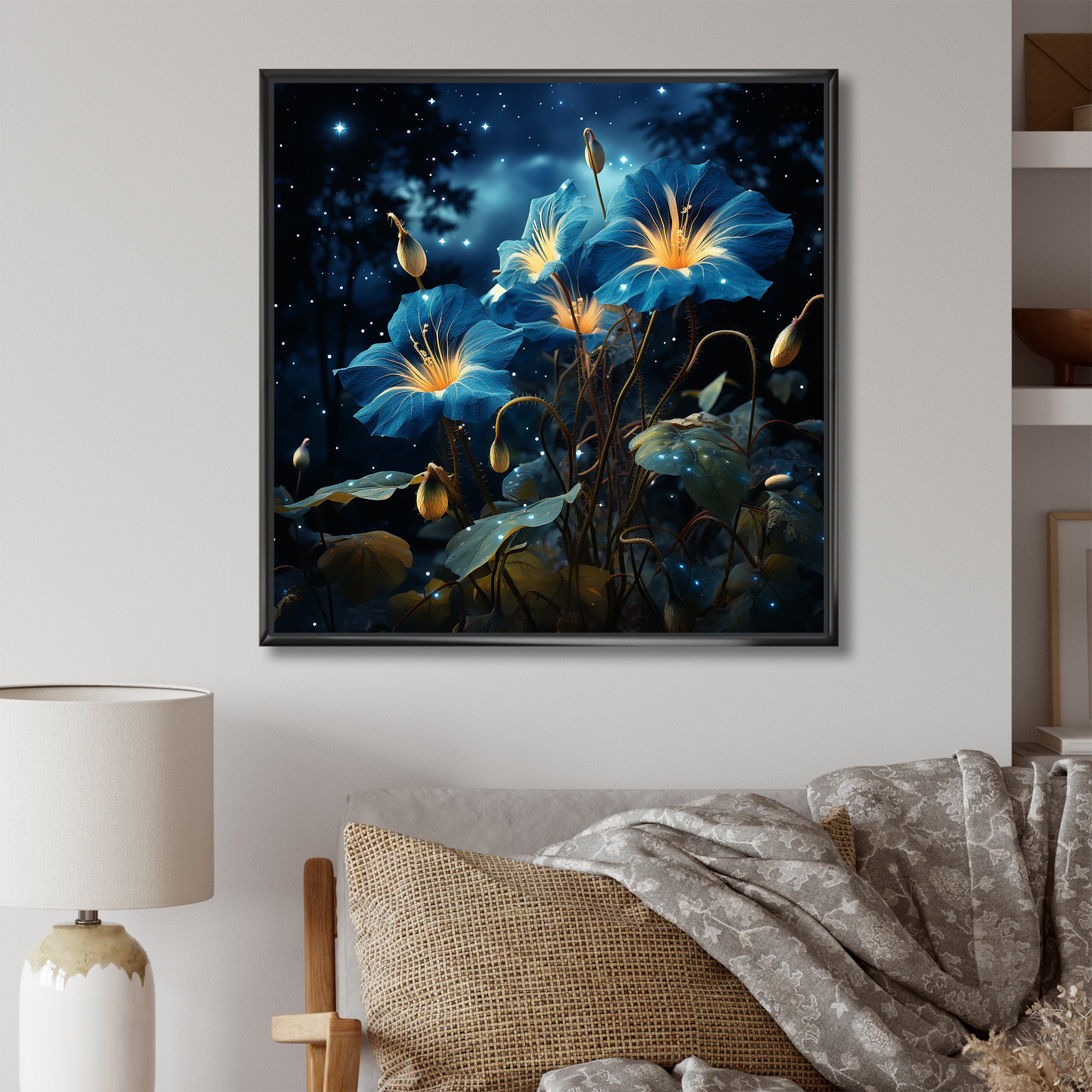 Winston Porter Starry Night Morning Glory Flower 1 - Morning Glory Wall ...