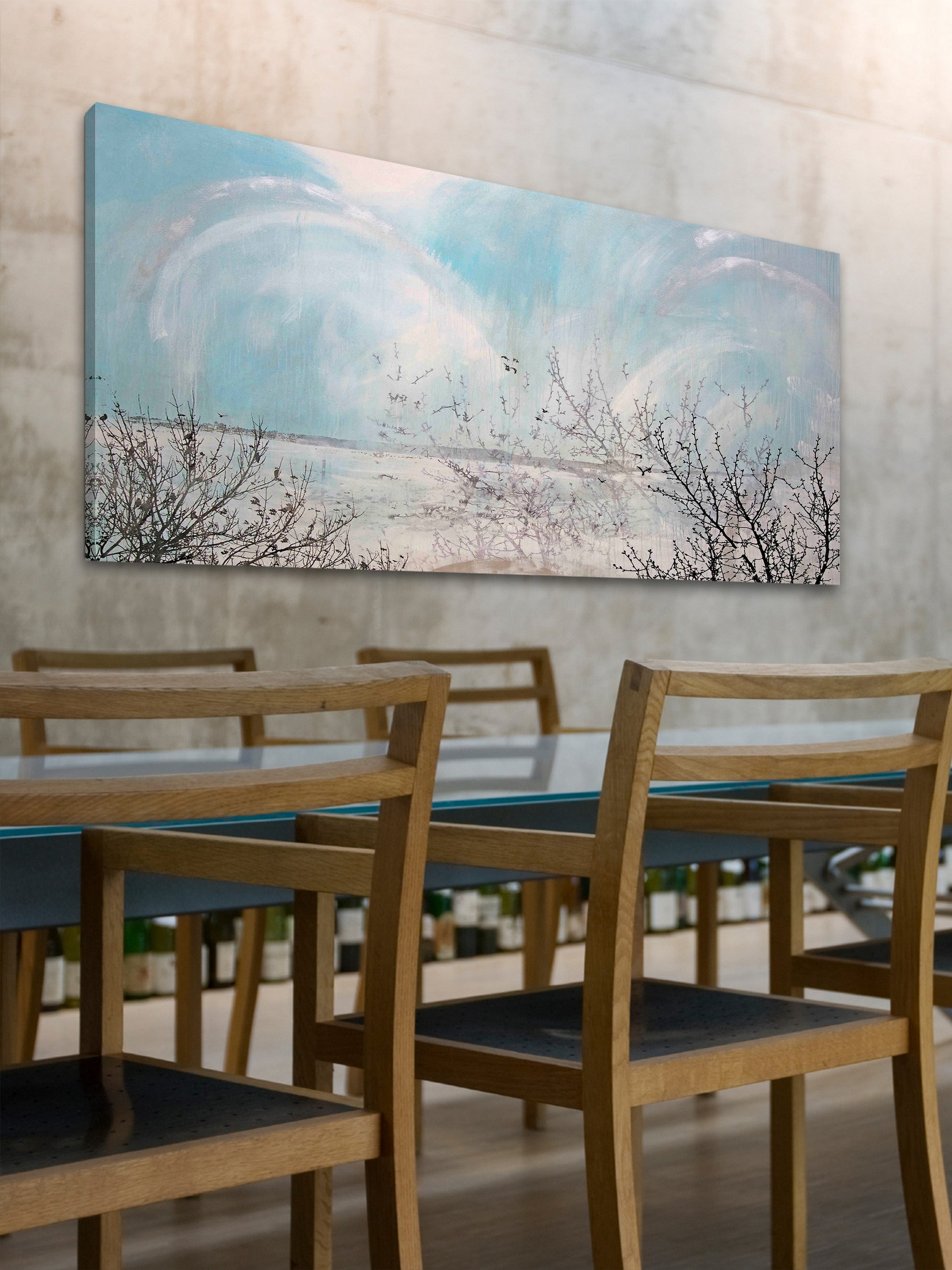Marmont Hill 'Twin Lake Effect' by Tracy Silva Barbosa Painting Print ...