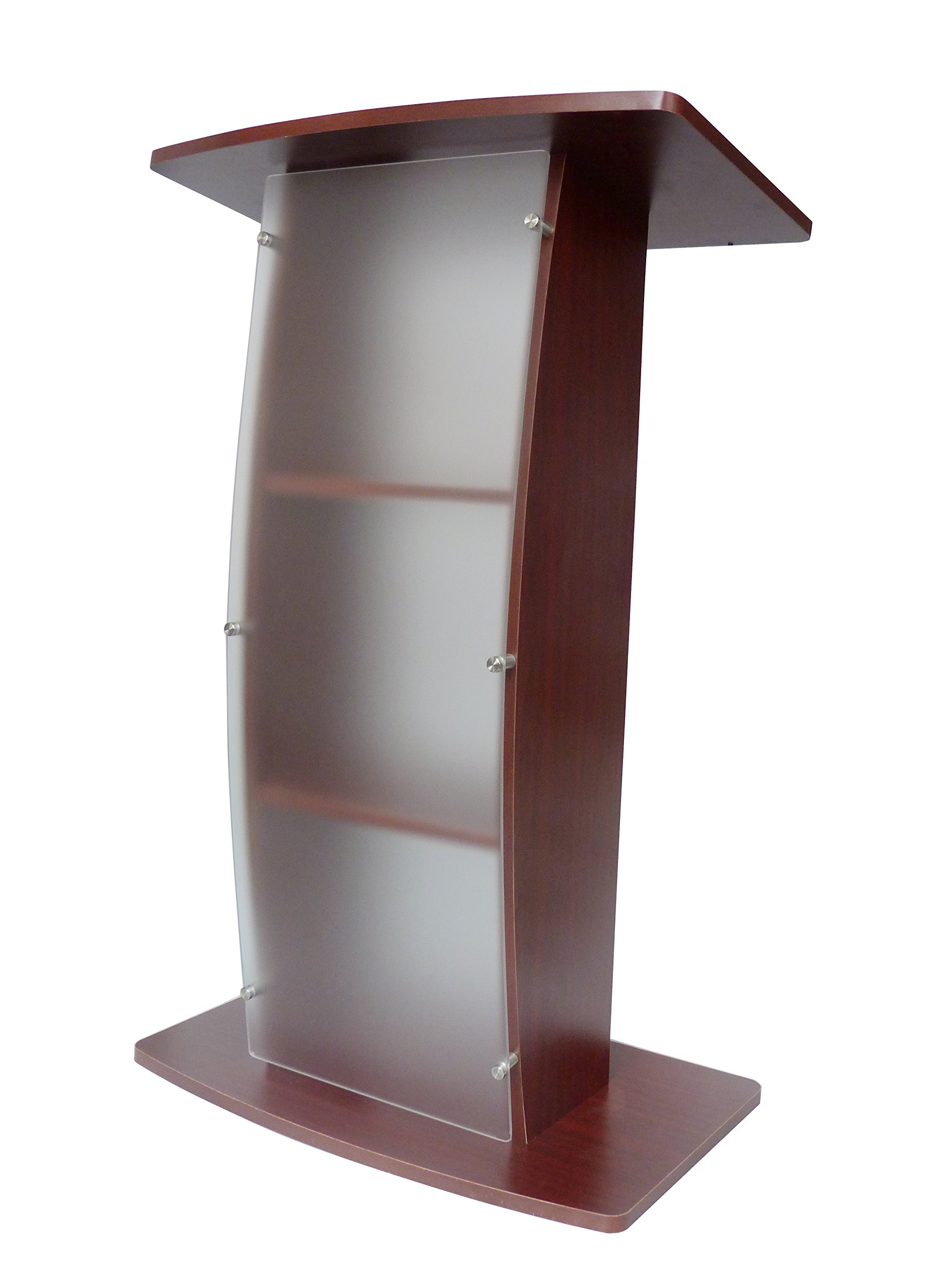 FixtureDisplays 44.25" Tall Podium for Floor, Curved Frosted Front ...