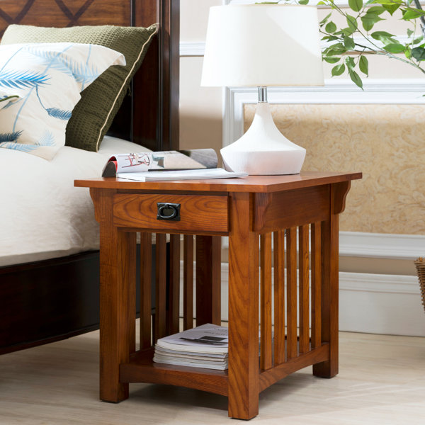 Loon Peak® Mission Solid Wood End Table in Medium Oak & Reviews | Wayfair