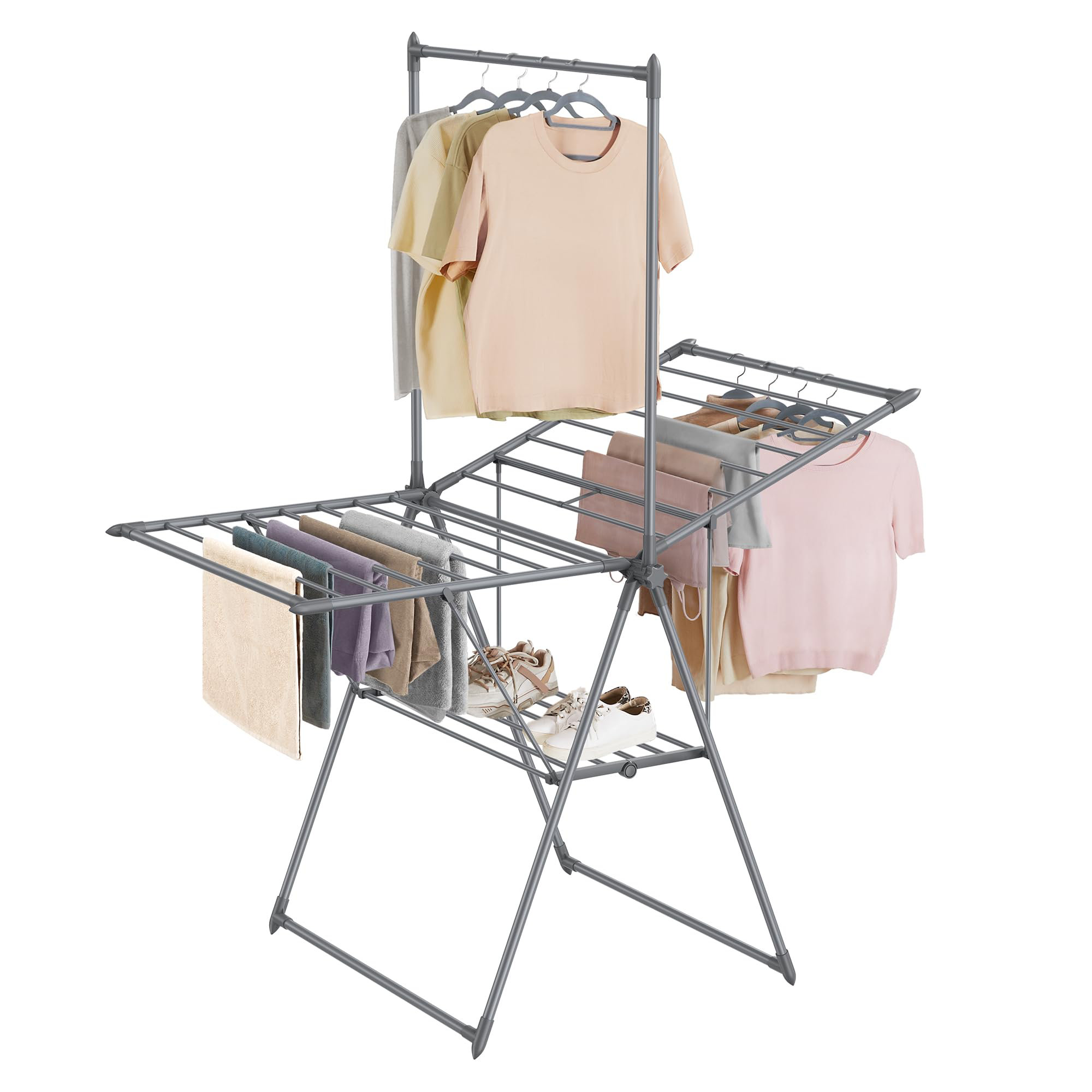 Latitude Run® Clothes Drying Rack, Foldable 2-Level Laundry Drying Rack ...
