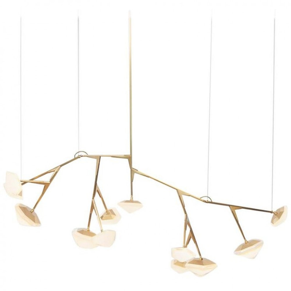 ALAN MIZRAHI LIGHTING Light Brass Branches Myriad Long Pendant ...