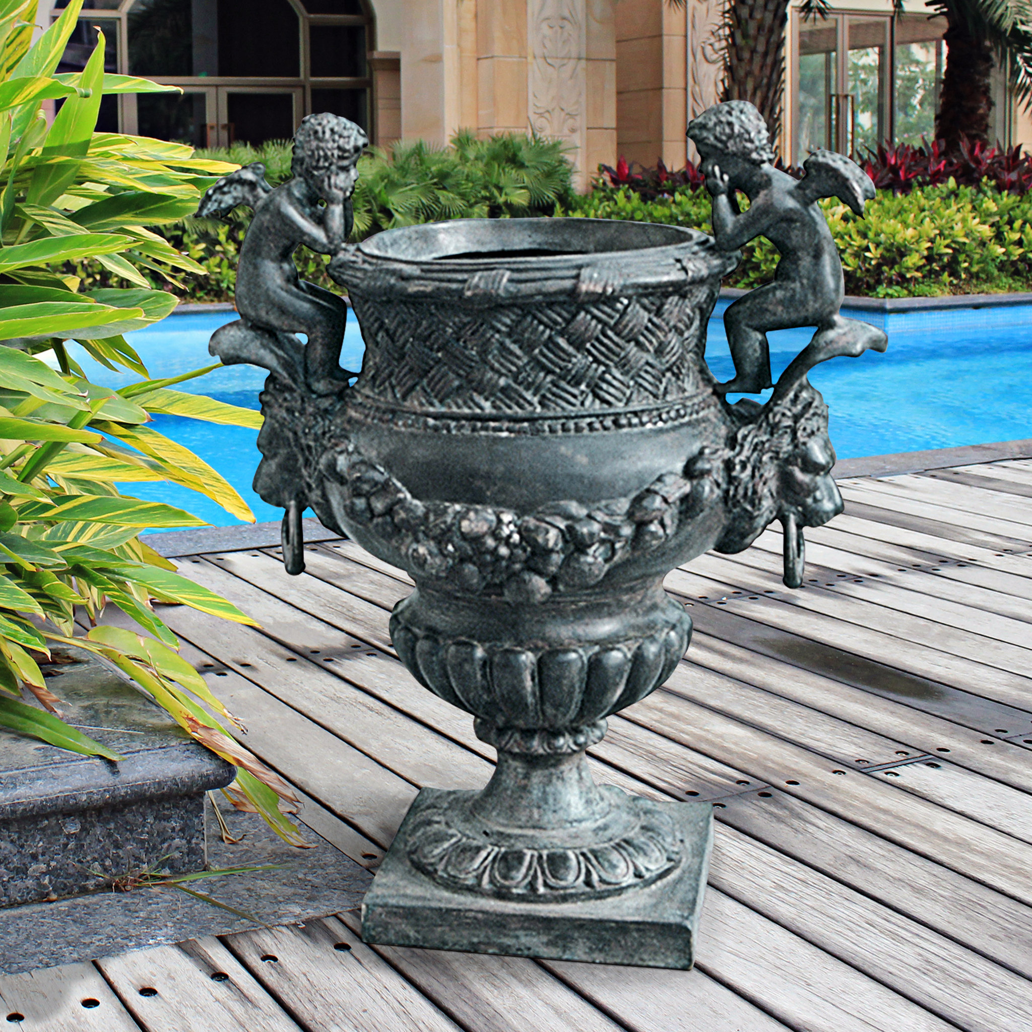 Design Toscano The Duval Double Cherub Urn Planter | Wayfair