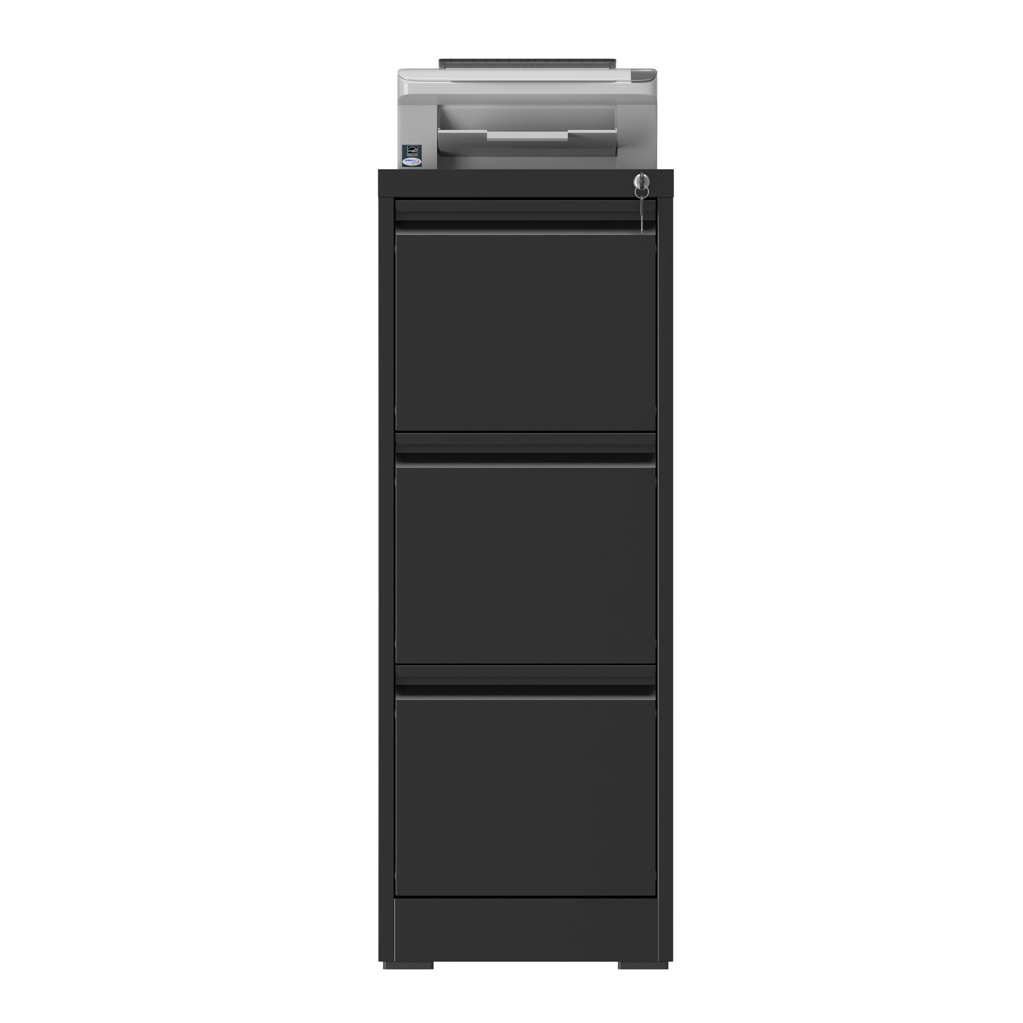 Ebern Designs 3 Drawers Vertical Metal File Cabinets with Lock-Durable ...