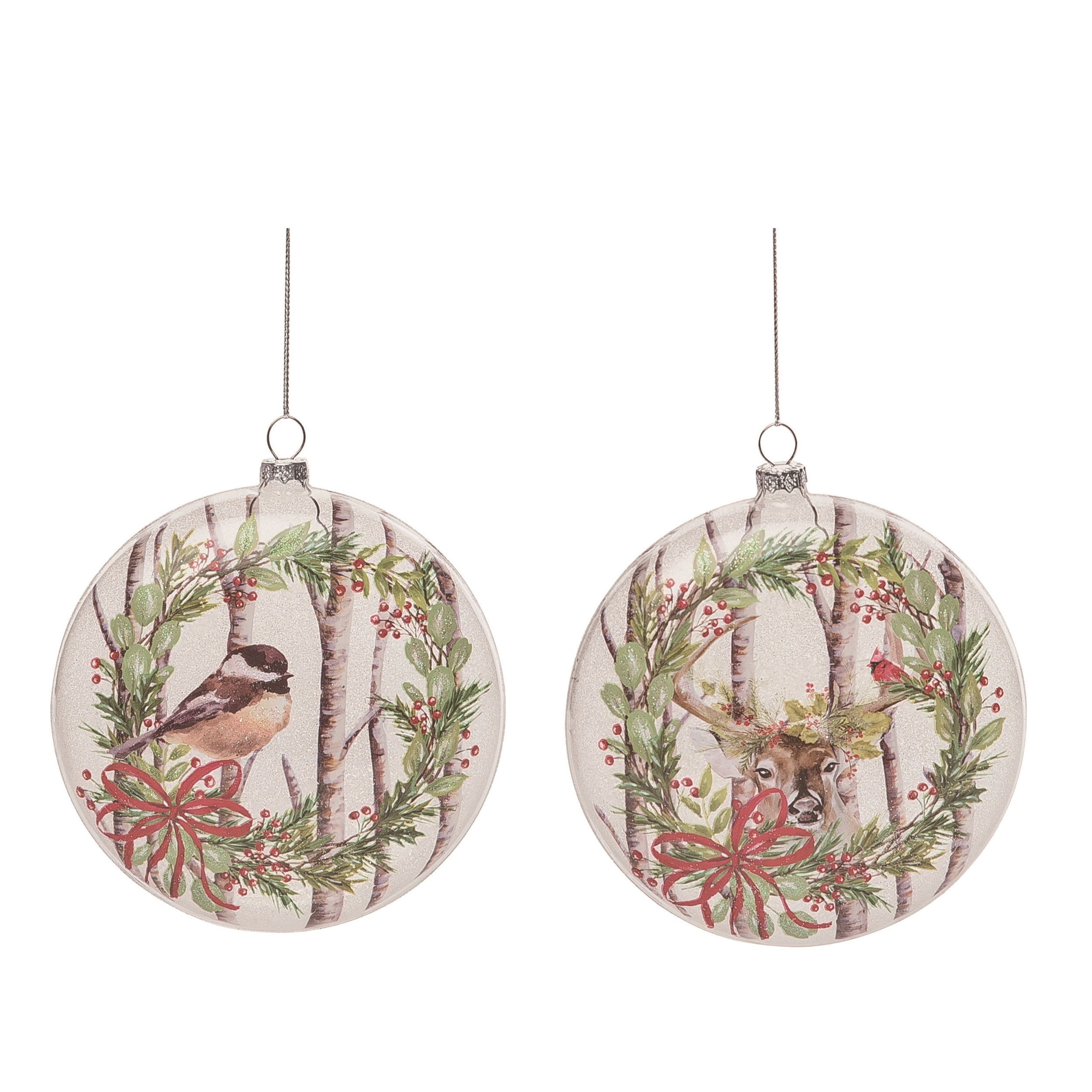 Ophelia & Co. Glass Painted Birch Resin t Ornament Set of 2 Home ...