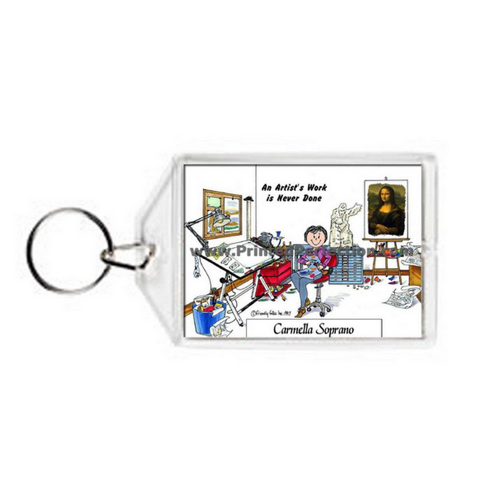 Printed Perfection Personalized Artist - Female Acrylic Key Chain | Wayfair