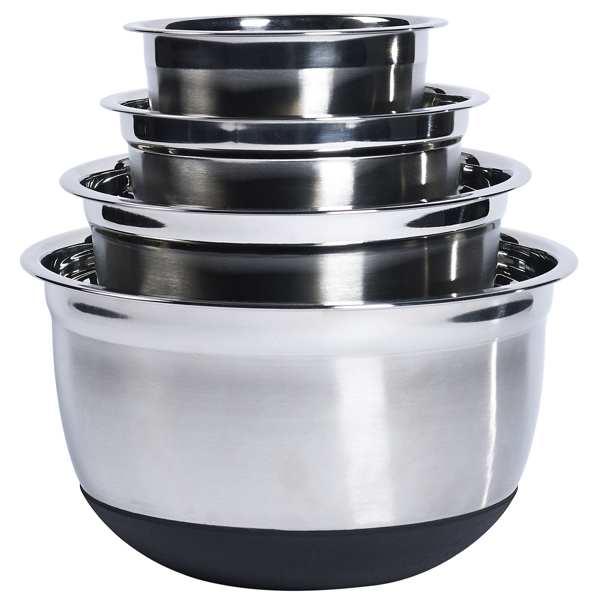 Denmark 4 Piece Stainless Steel/Silicone Mixing Bowl Set | Wayfair
