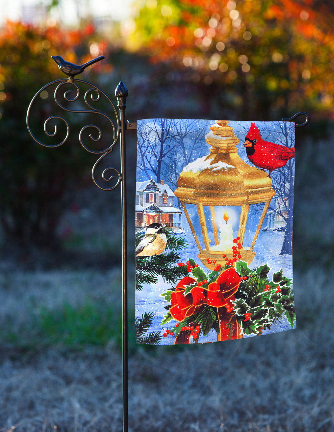 Evergreen Flag & Garden Hayden Birds on Post 2-Sided Polyester 18 x 13 ...