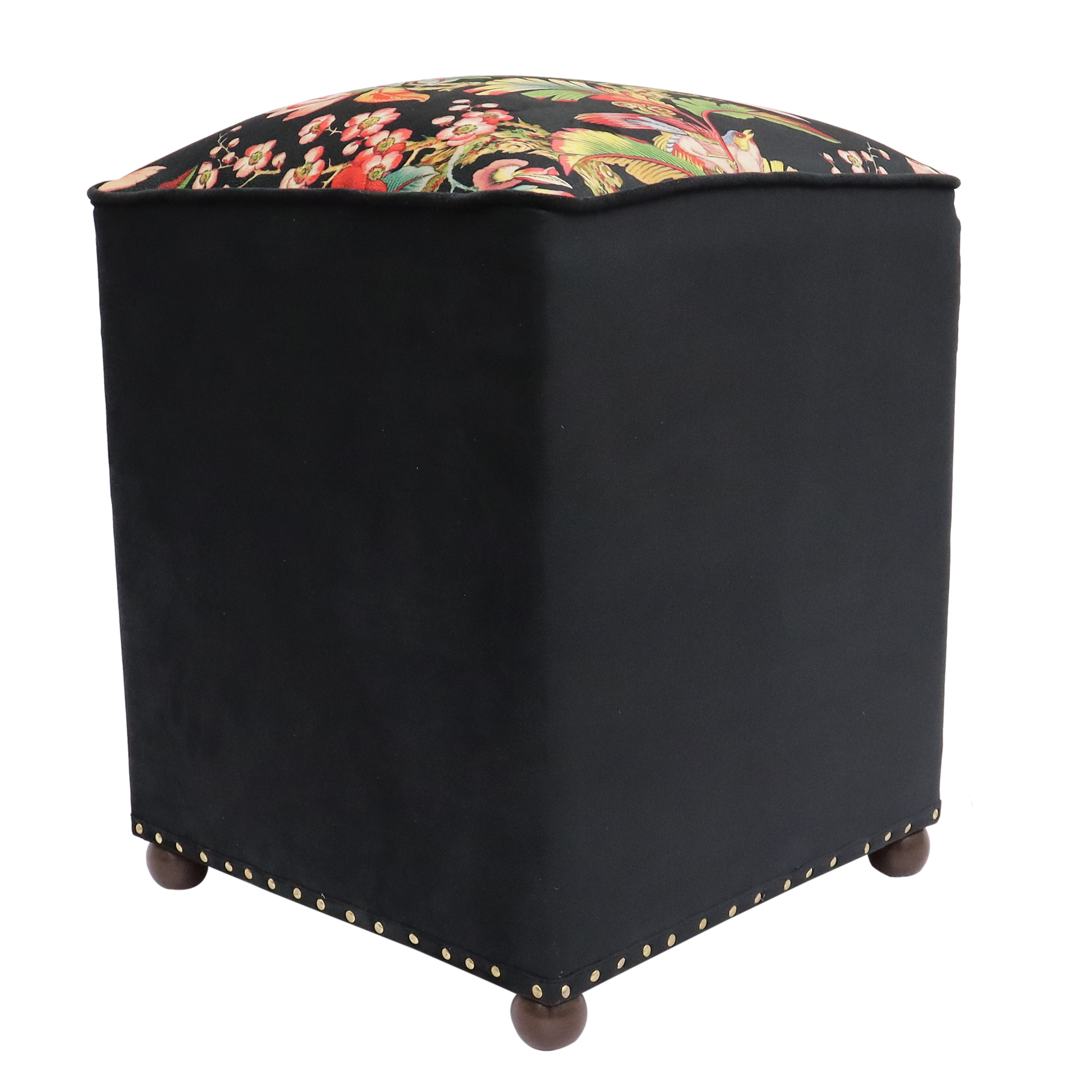 Canora Grey Koralie 15" Wide Velvet Square Pouf Ottoman | Wayfair