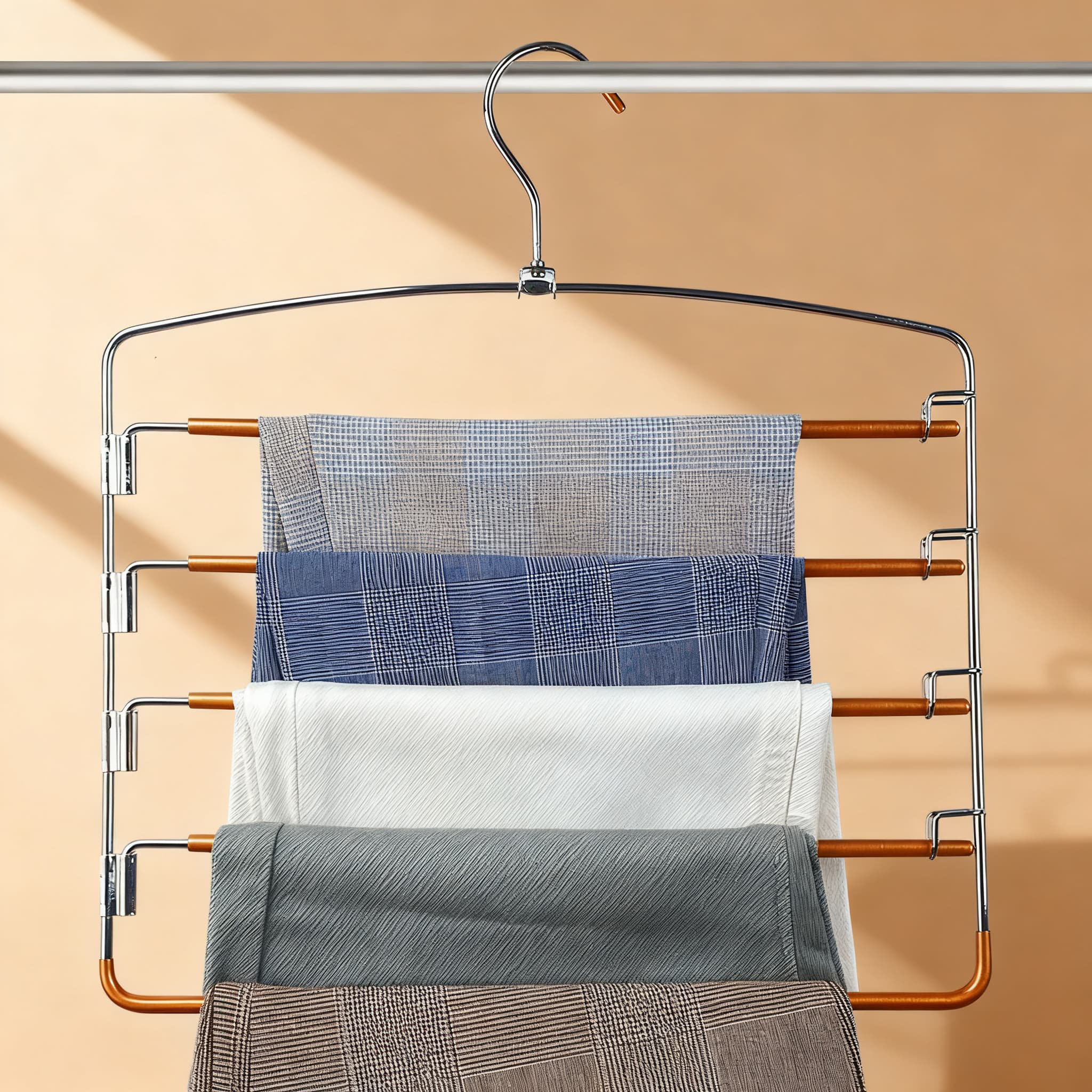 Hokku Designs Non-Slip Multi-Layer Pants Hangers With Swing Arms ...
