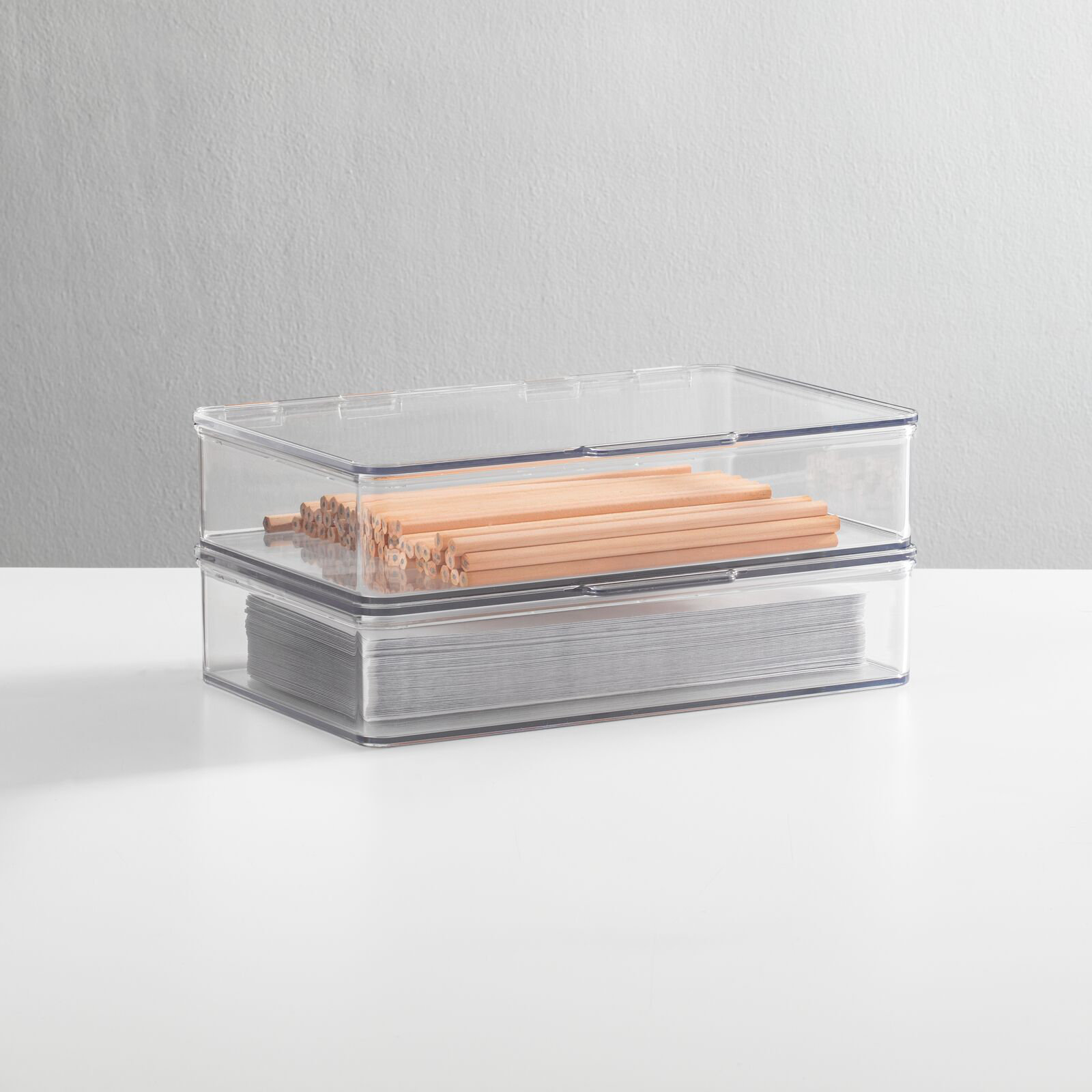 mDesign Plastic Stackable Desk Organizer | Wayfair
