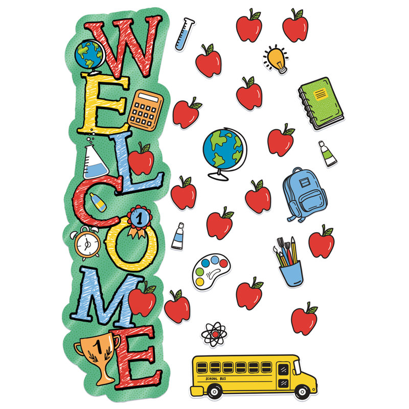 Eureka Classroom Back To School Welcome All-In-One Door Decor Bulletin ...
