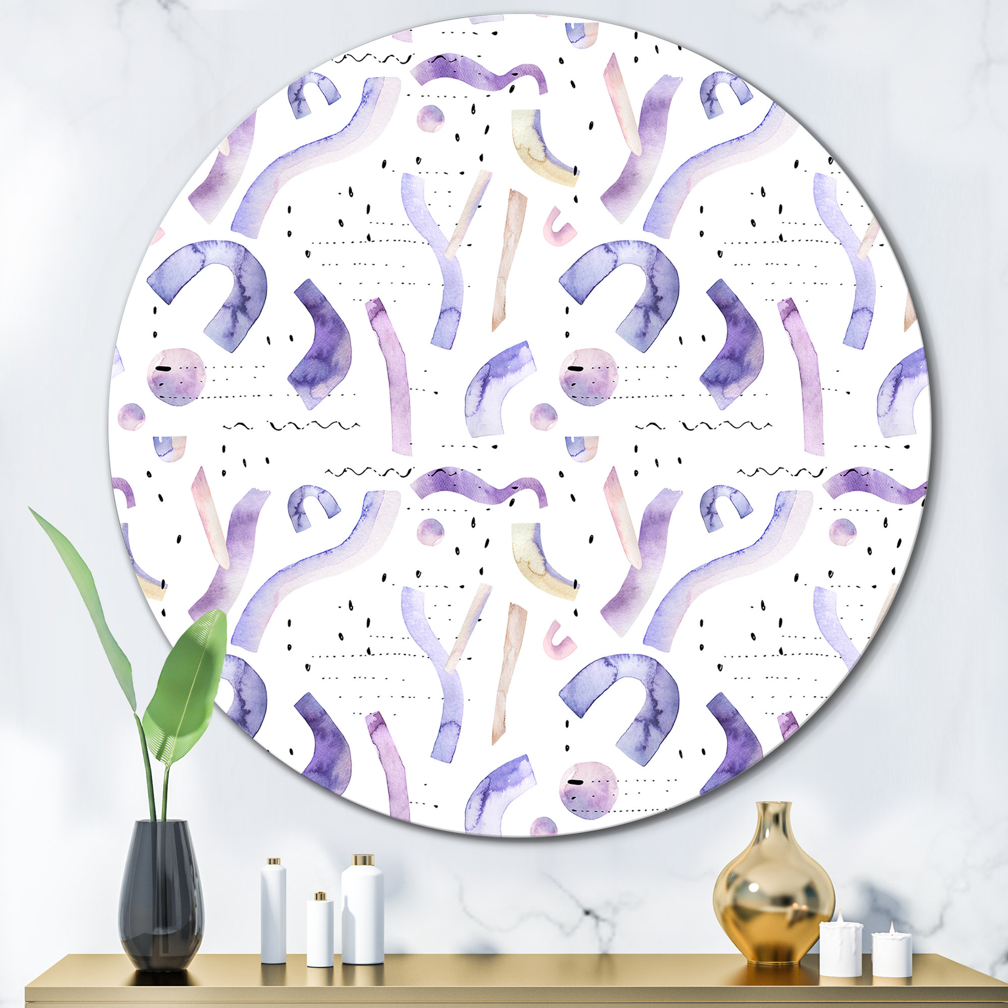 East Urban Home Minimal Lavender Purple Elements Retro I - Patterned ...