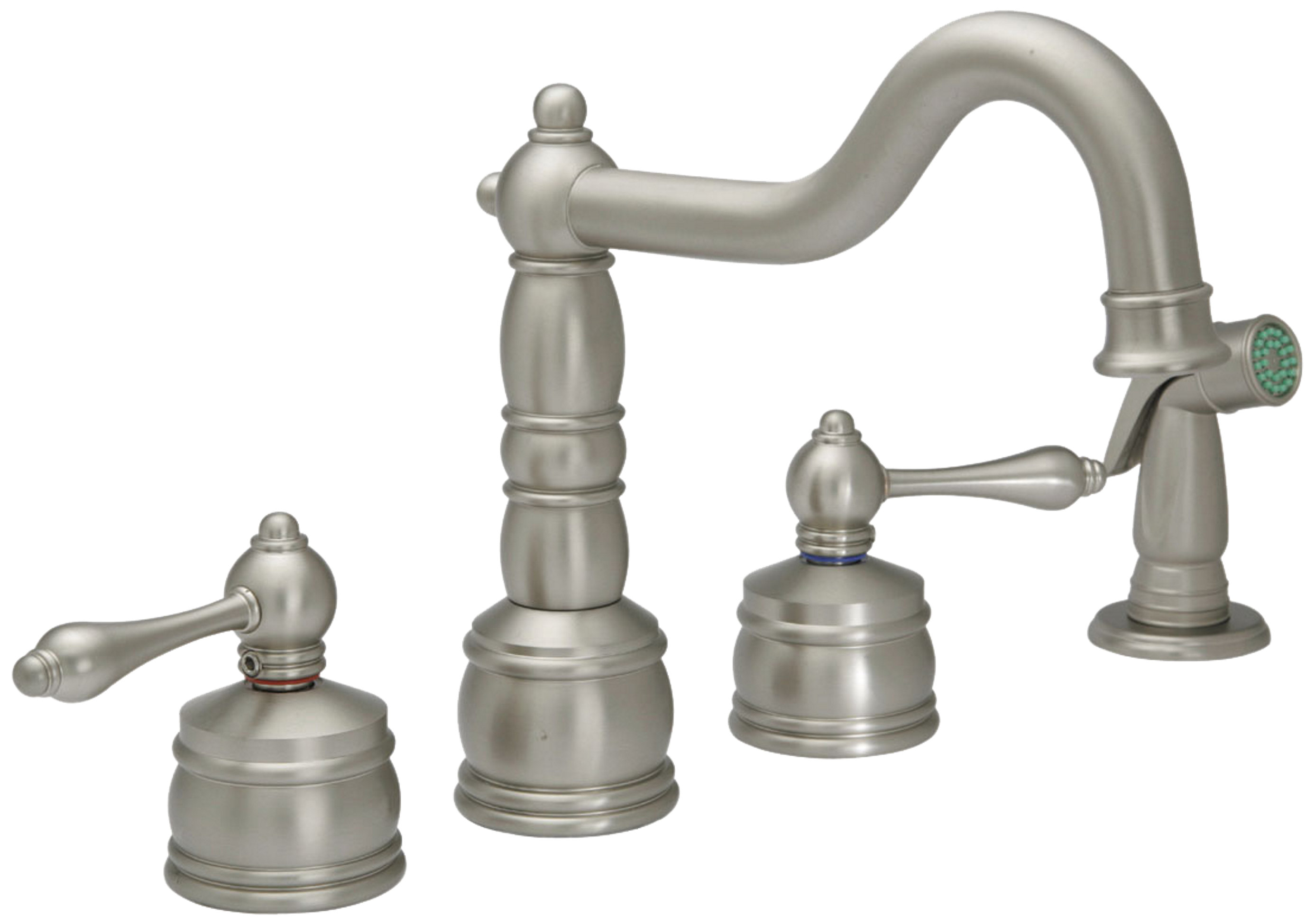 Banner Faucets Castille Double Handle Kitchen Faucet with Side Spray ...
