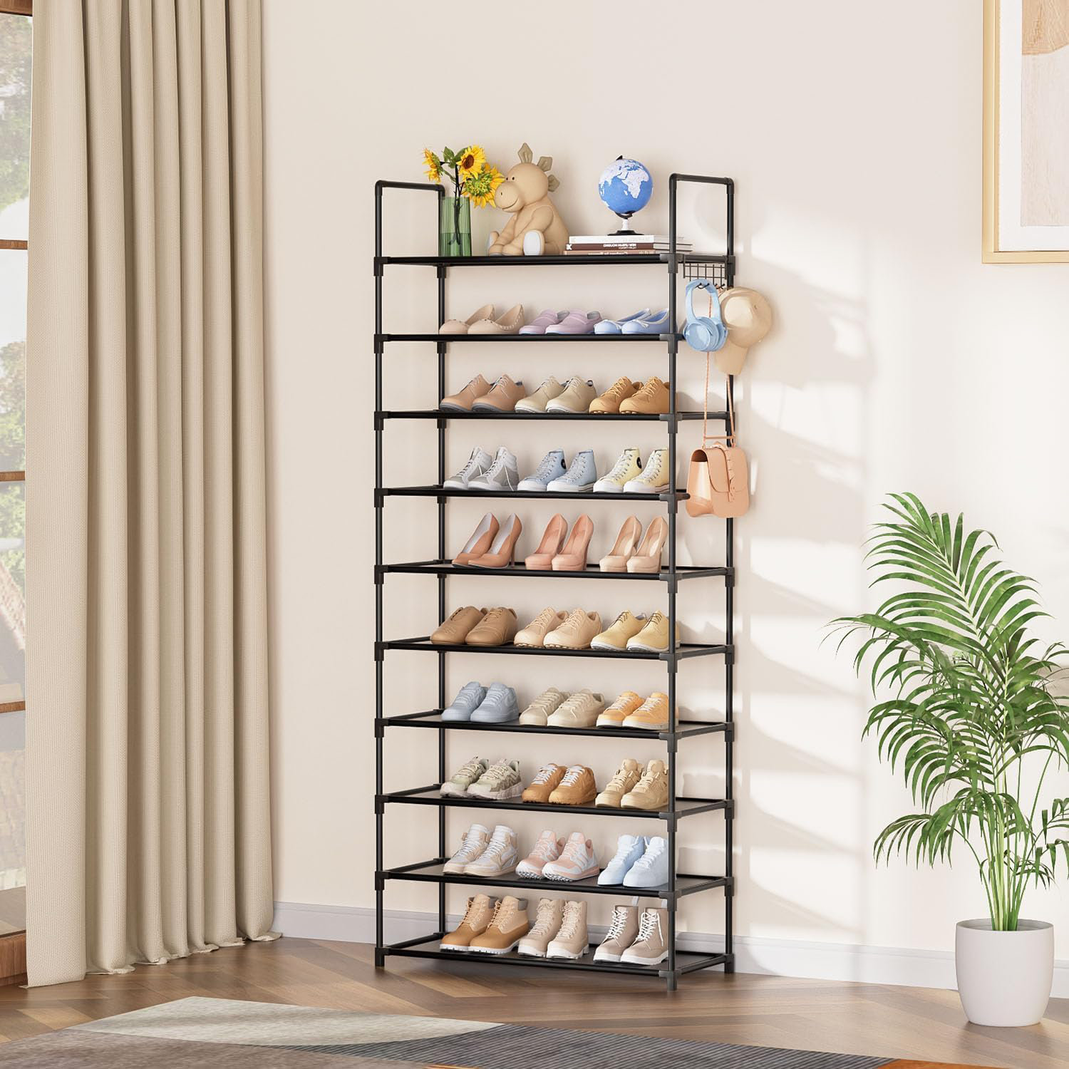 Rebrilliant 10 Tiers Metal Shoe Rack Tall For Closet Entryway Tall ...