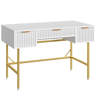 Mercer41 47" White Computer Writing Desk for Home Office,Fluted Makeup ...