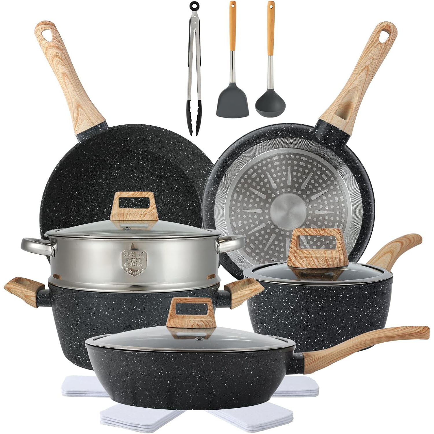 BN-LINKKL 16PCS Pots And Pans Set Non Stick Cookware Set Nonstick With ...