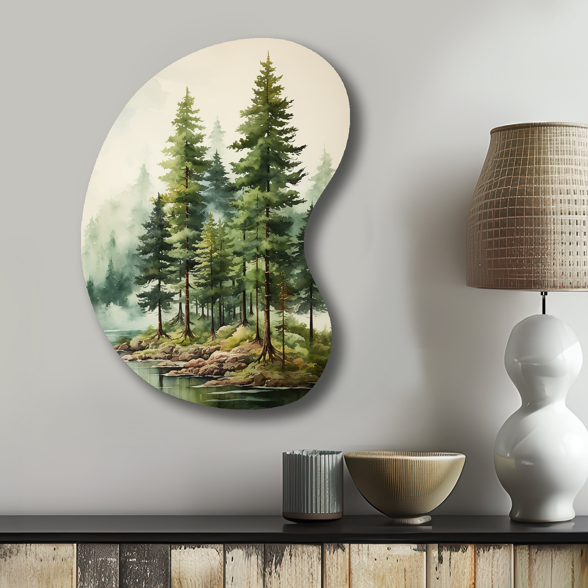 Millwood Pines Green Pine Tree Eternal Guardians III - Asymmetrical ...