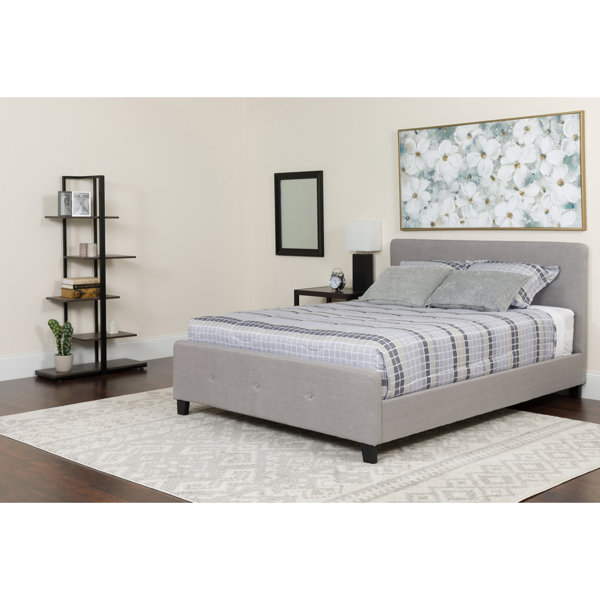 Lark Manor Aluino Button Tufted Upholstered Platform Bed with Pocket ...