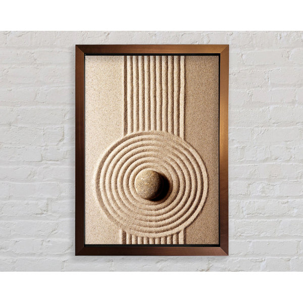 Highland Dunes Circular Sand Script Zen Framed Print | Wayfair.co.uk