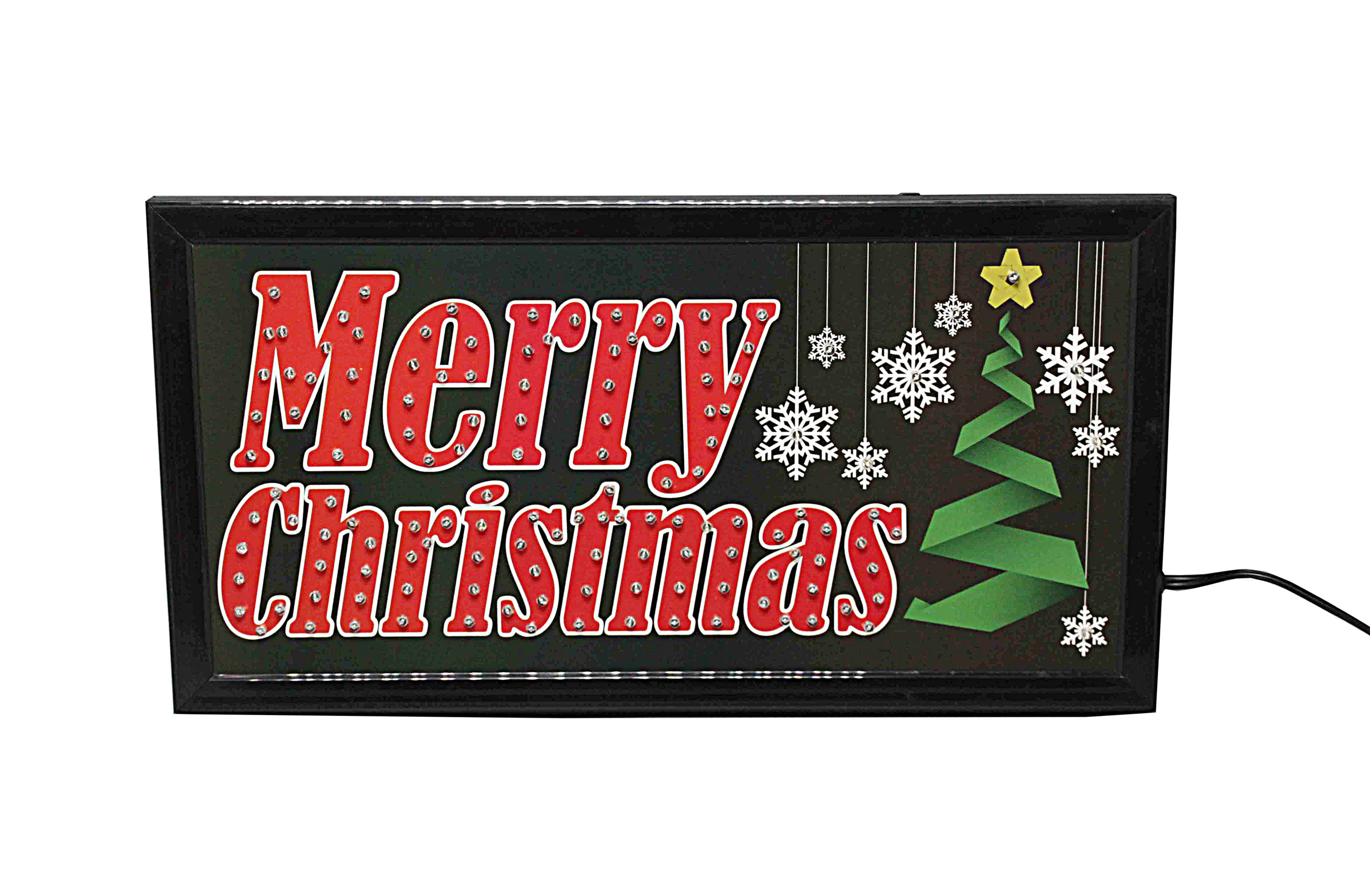 The Holiday Aisle® "Merry Christmas" Snowflake LED Animated Sign Home ...