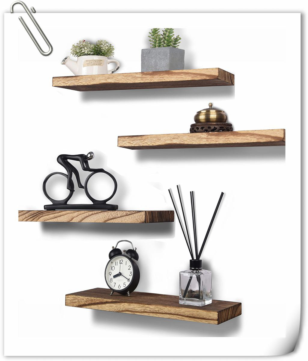 Ebern Designs Marquies 4 Piece Solid Wood Floating Shelf - Wayfair Canada