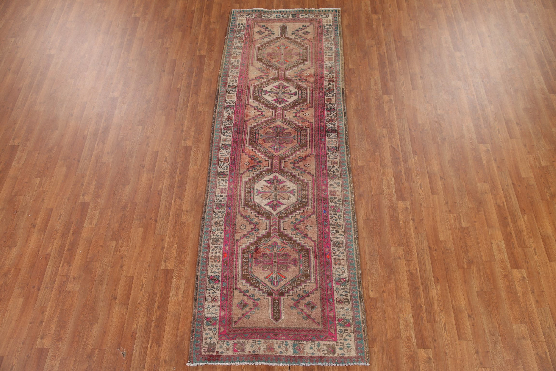 Isabelline Distressed Wool Runner Rug 4x10 | Wayfair