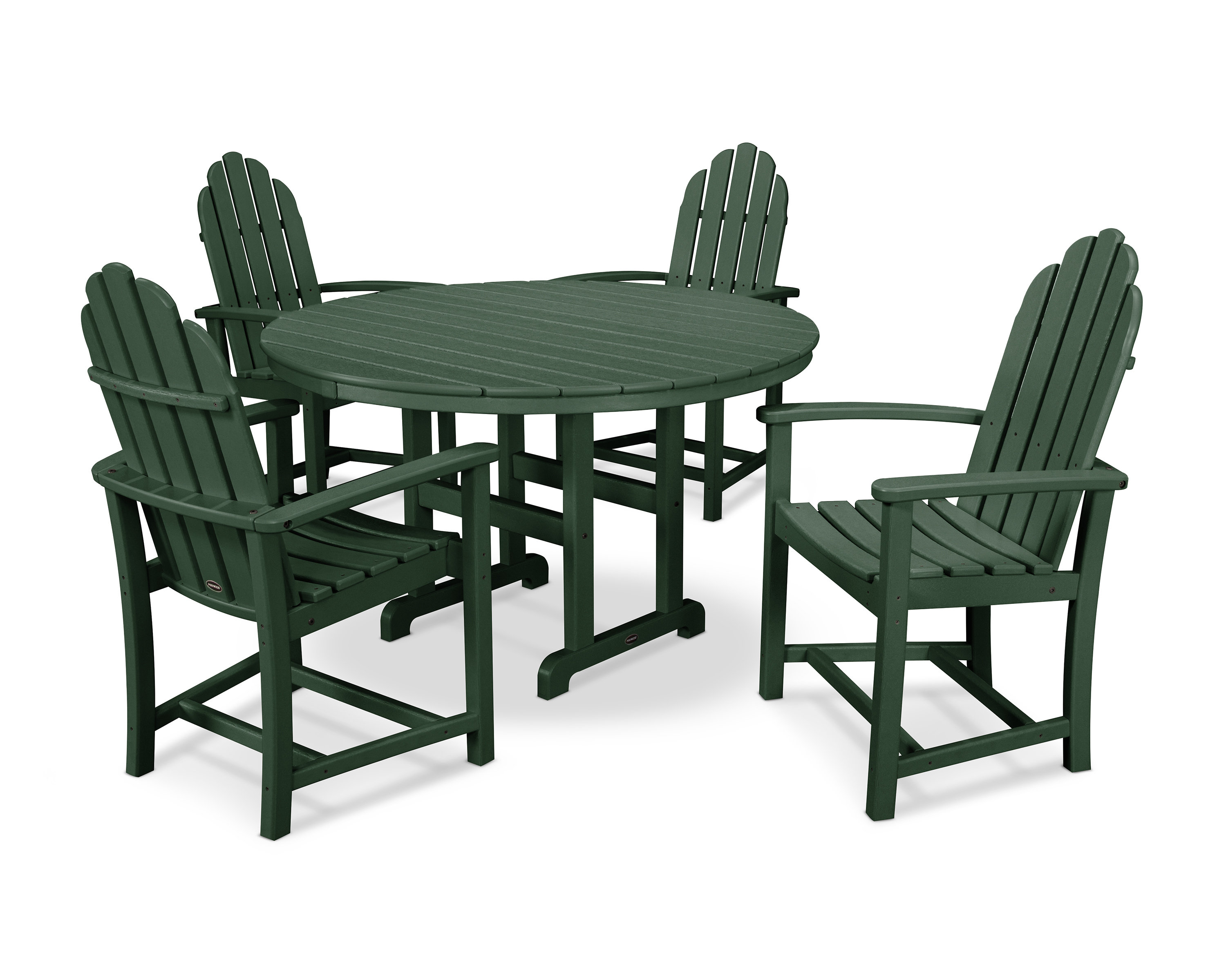 POLYWOOD Classic Adirondack 5-Piece Round Farmhouse Dining Set ...