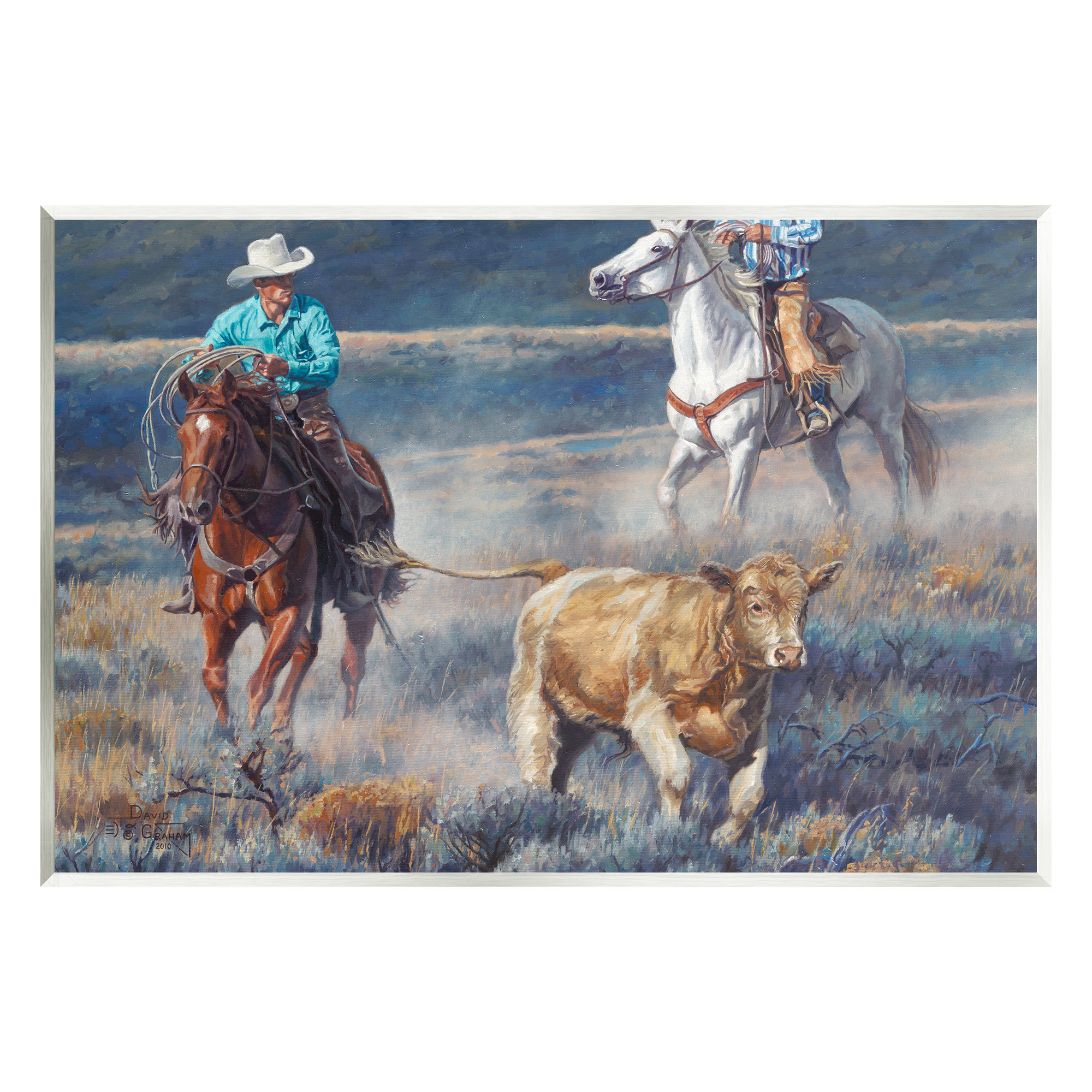 Stupell Industries Cowboys Wrangling Cattle On MDF by © David Kiehm ...