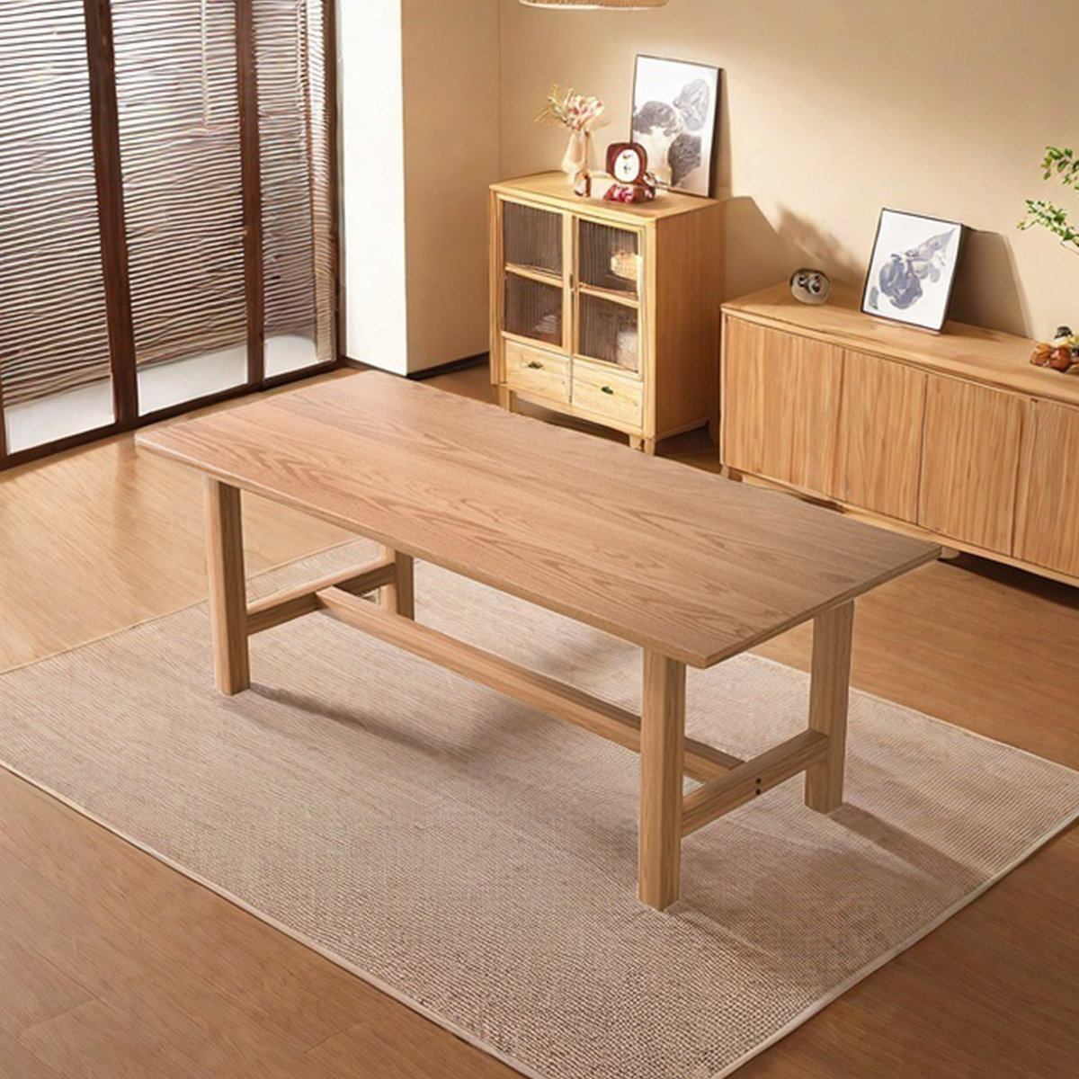 Beicang Home Solid wood table with simple rounded corners | Wayfair